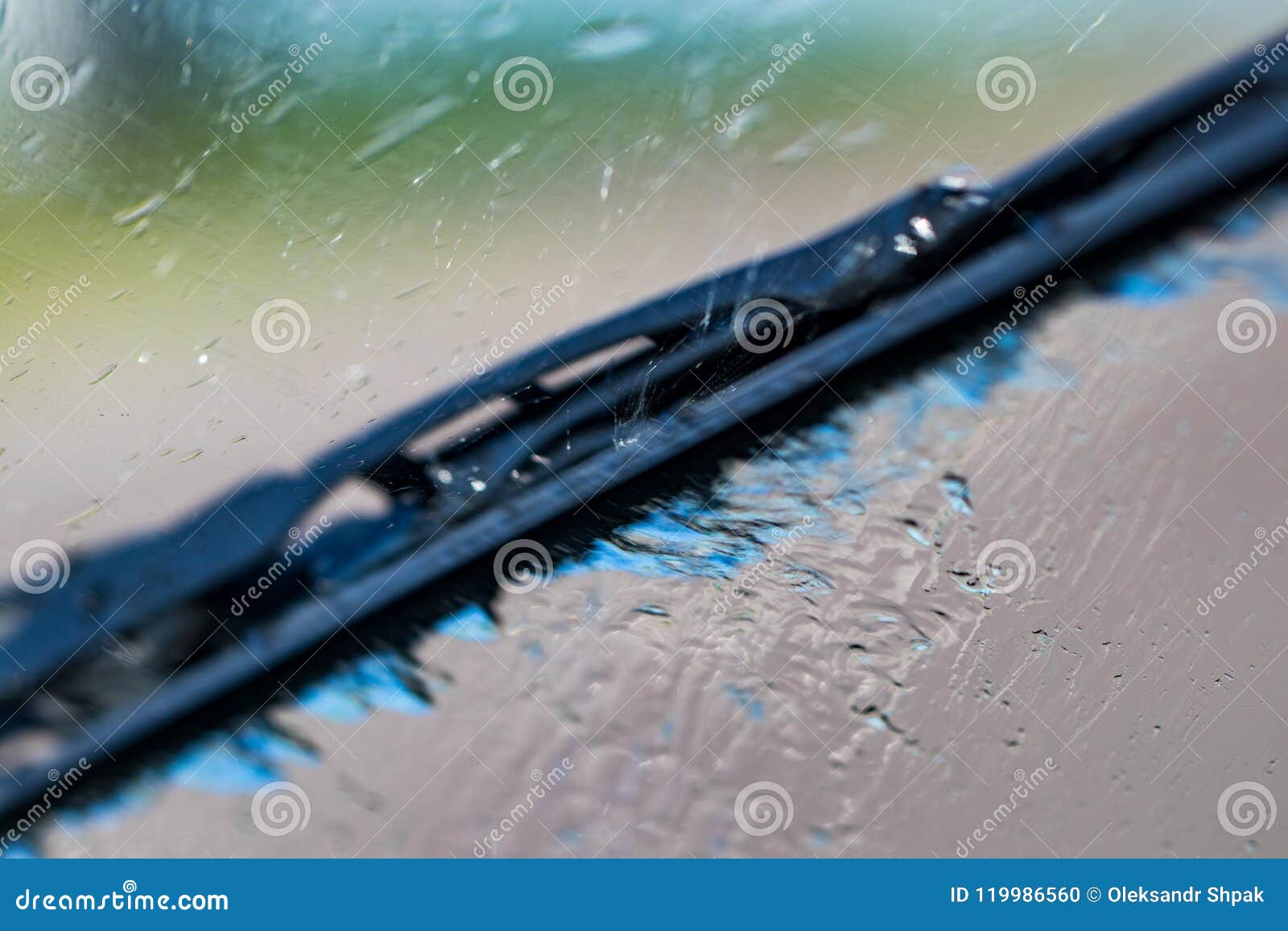 Windshield Wipers from Inside of Car, Rain Stock Photo - Image of ...