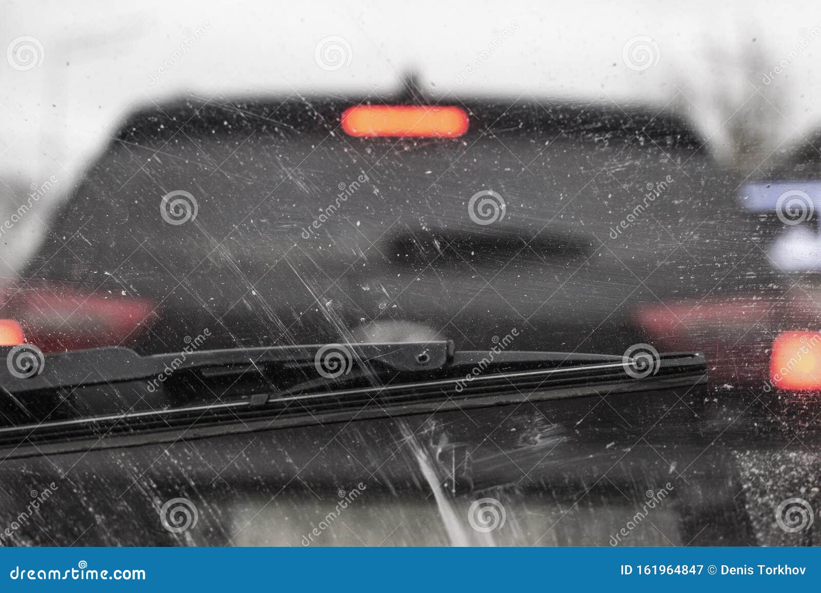 Windshield Wipers from Inside of Car, Season Rain Stock Image - Image ...