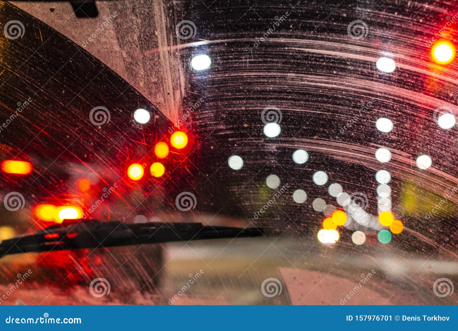 Windshield Wipers from Inside of Car, Season Rain, Front and Background ...