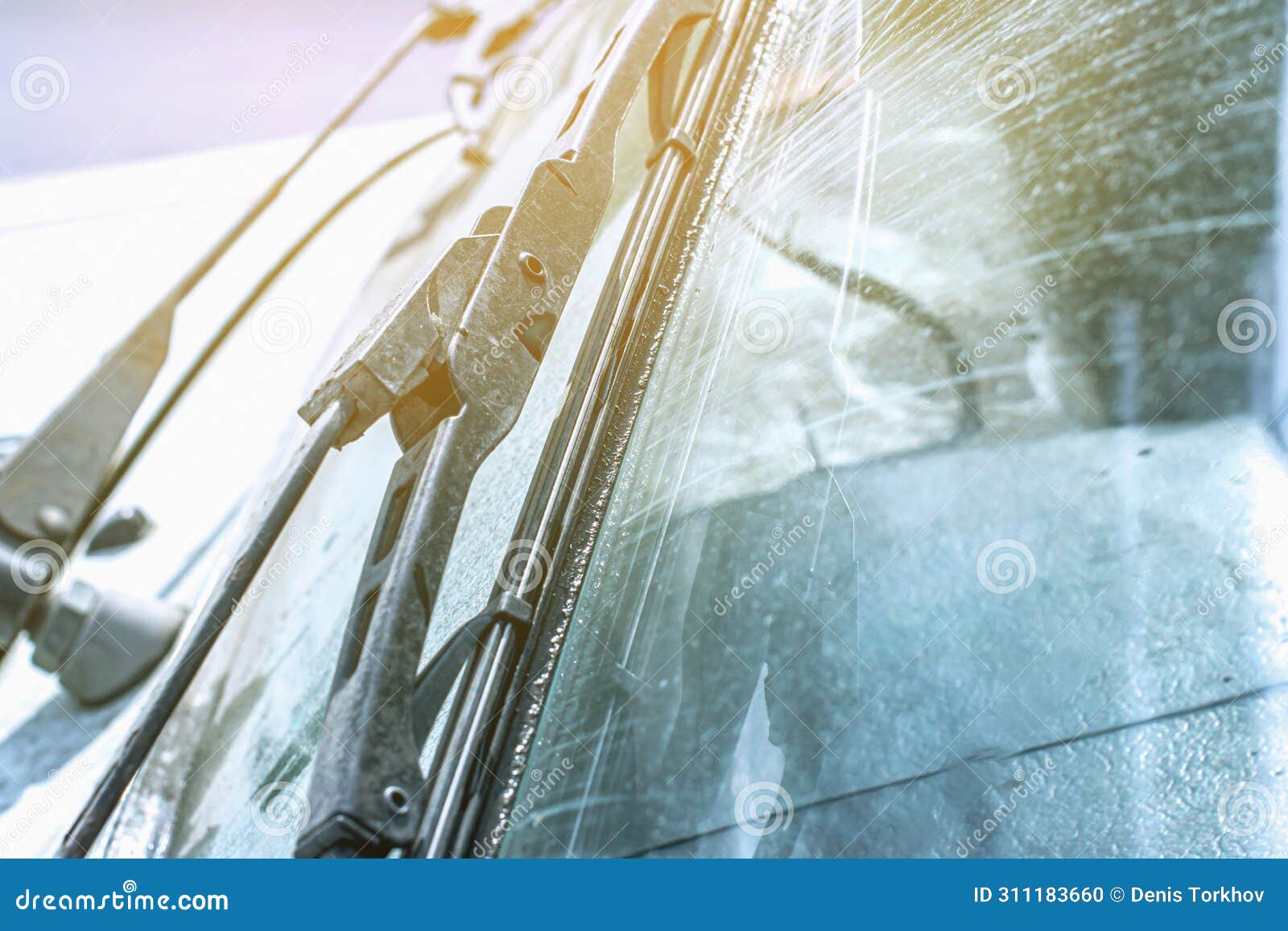 Windshield Wipers from Inside of Car, Season Rain Stock Photo - Image ...
