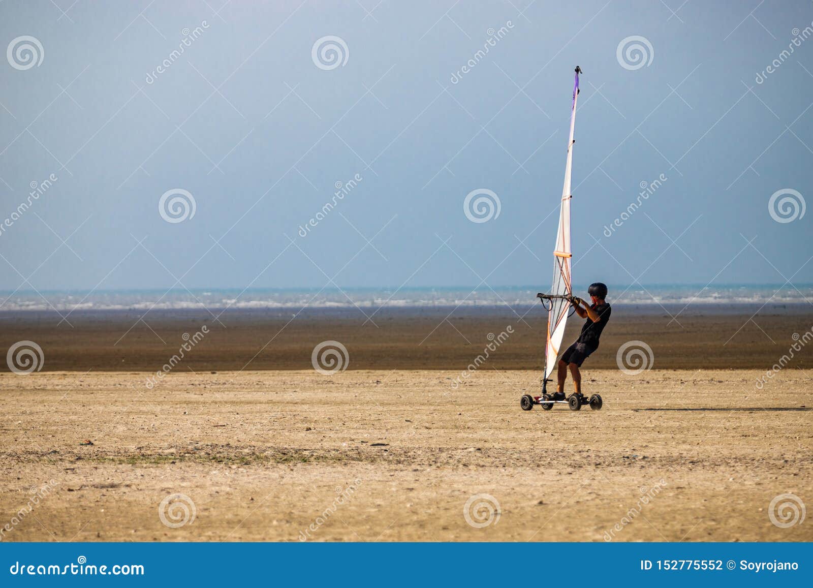 Windskate on the Beach Running in the Sand Stock Photo - Image of ocean ...