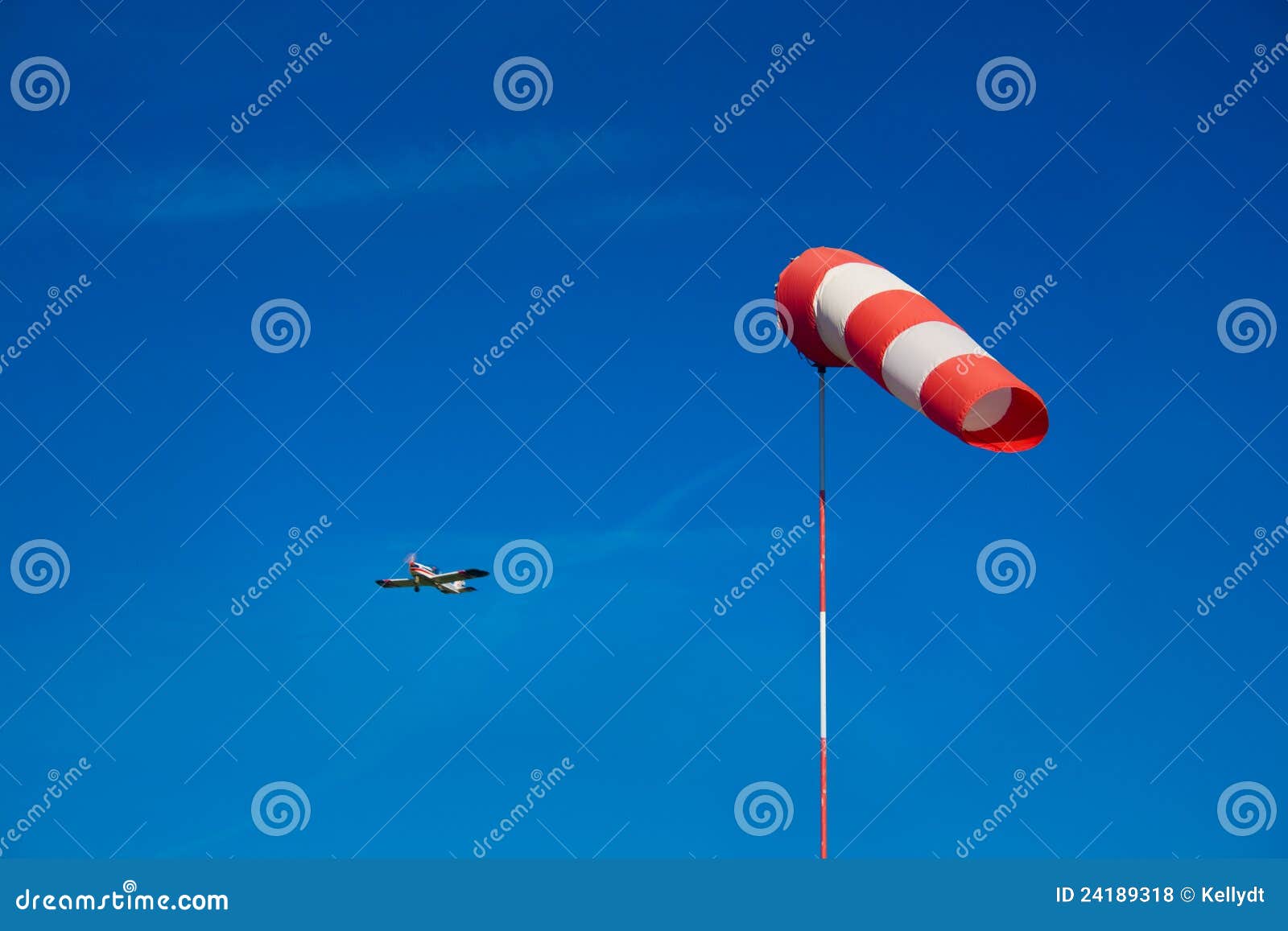 Windsock and airplane stock photo. Image of aerospace - 24189318