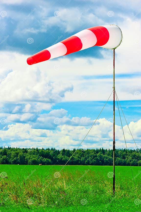 Windsock at the Airport Shows Wind Direction Stock Photo - Image of ...