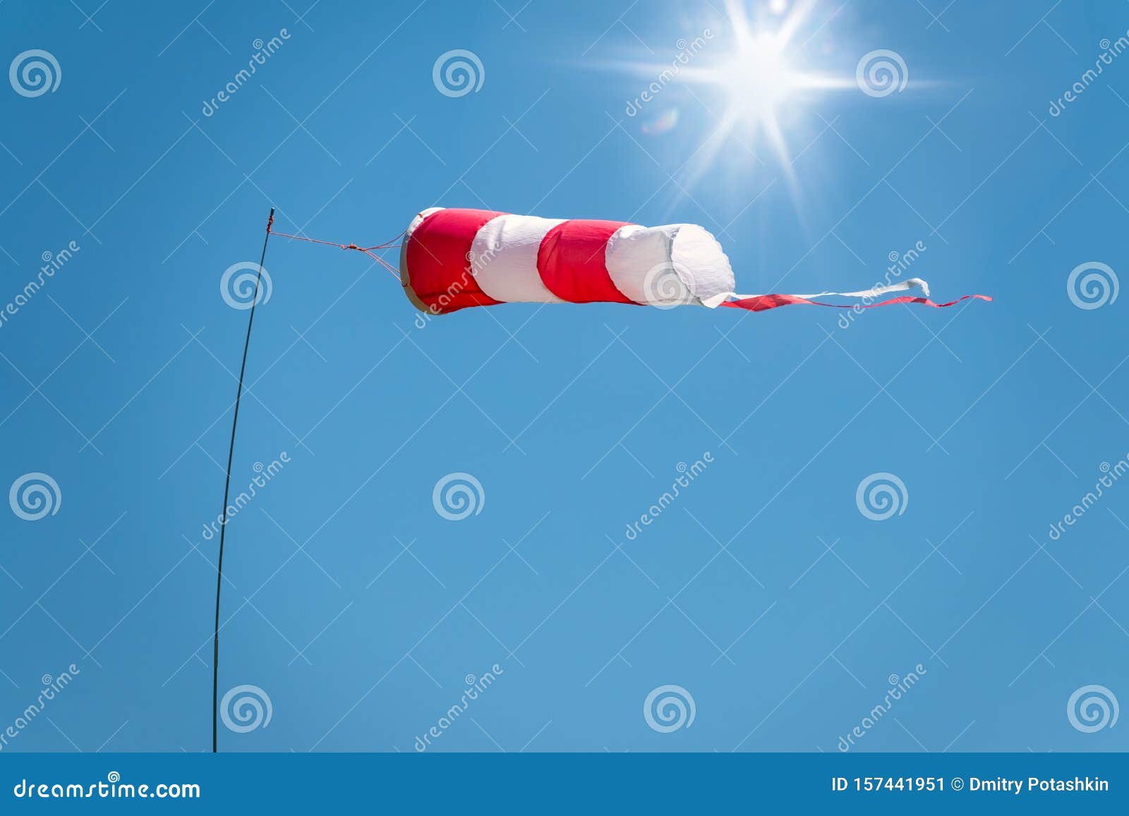 Windsock on a Background of Blue Sky on a Sunny Day Stock Image - Image ...