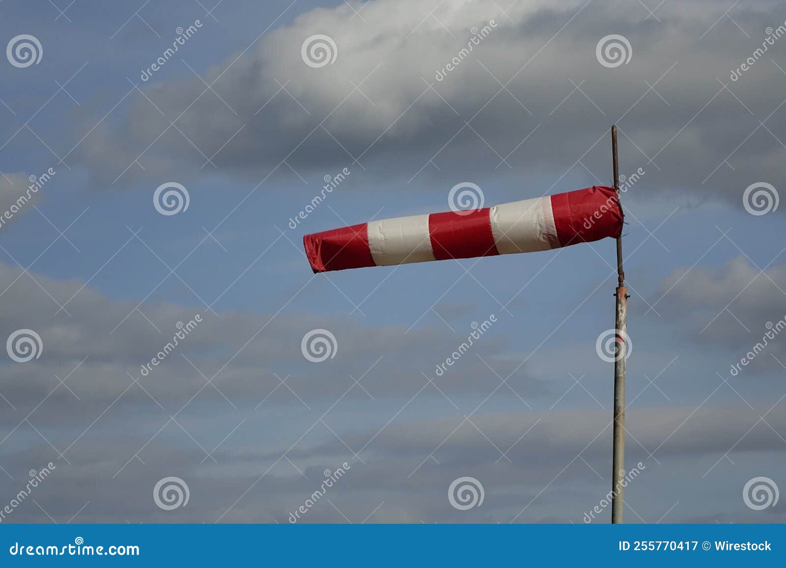Windsock Blown by the Wind on the Field Stock Image - Image of ...
