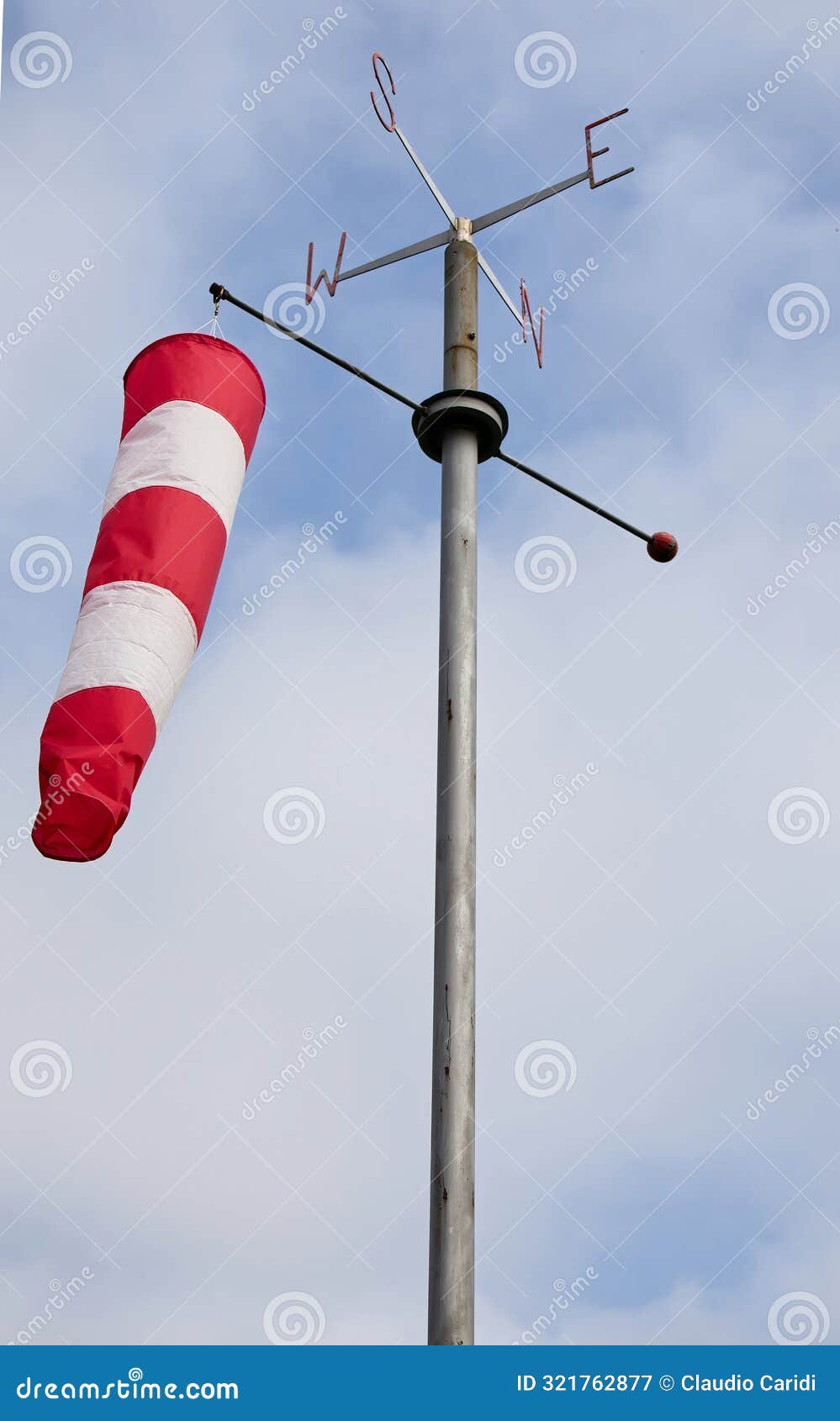 Windsock Floating in the Wind Indicating Wind Strength and Direction ...