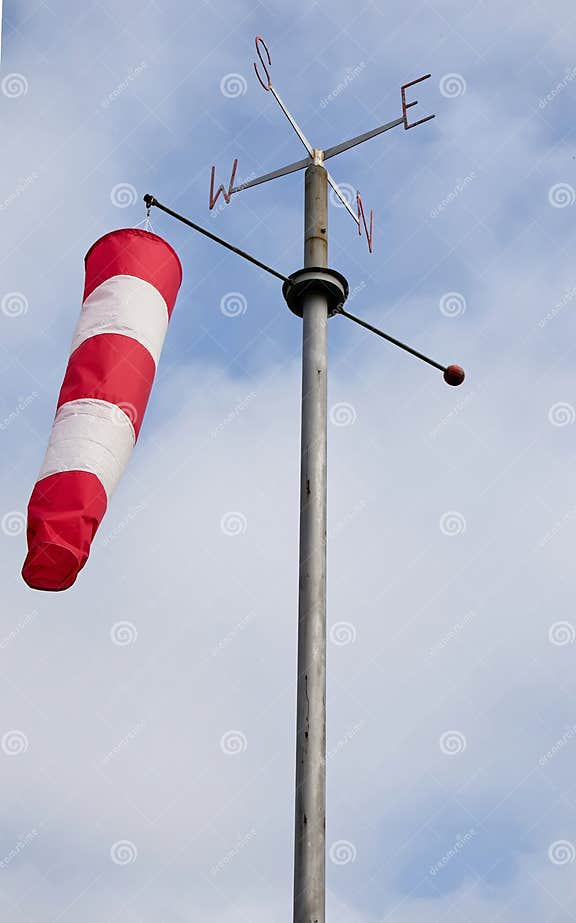 Windsock Floating in the Wind Indicating Wind Strength and Direction ...