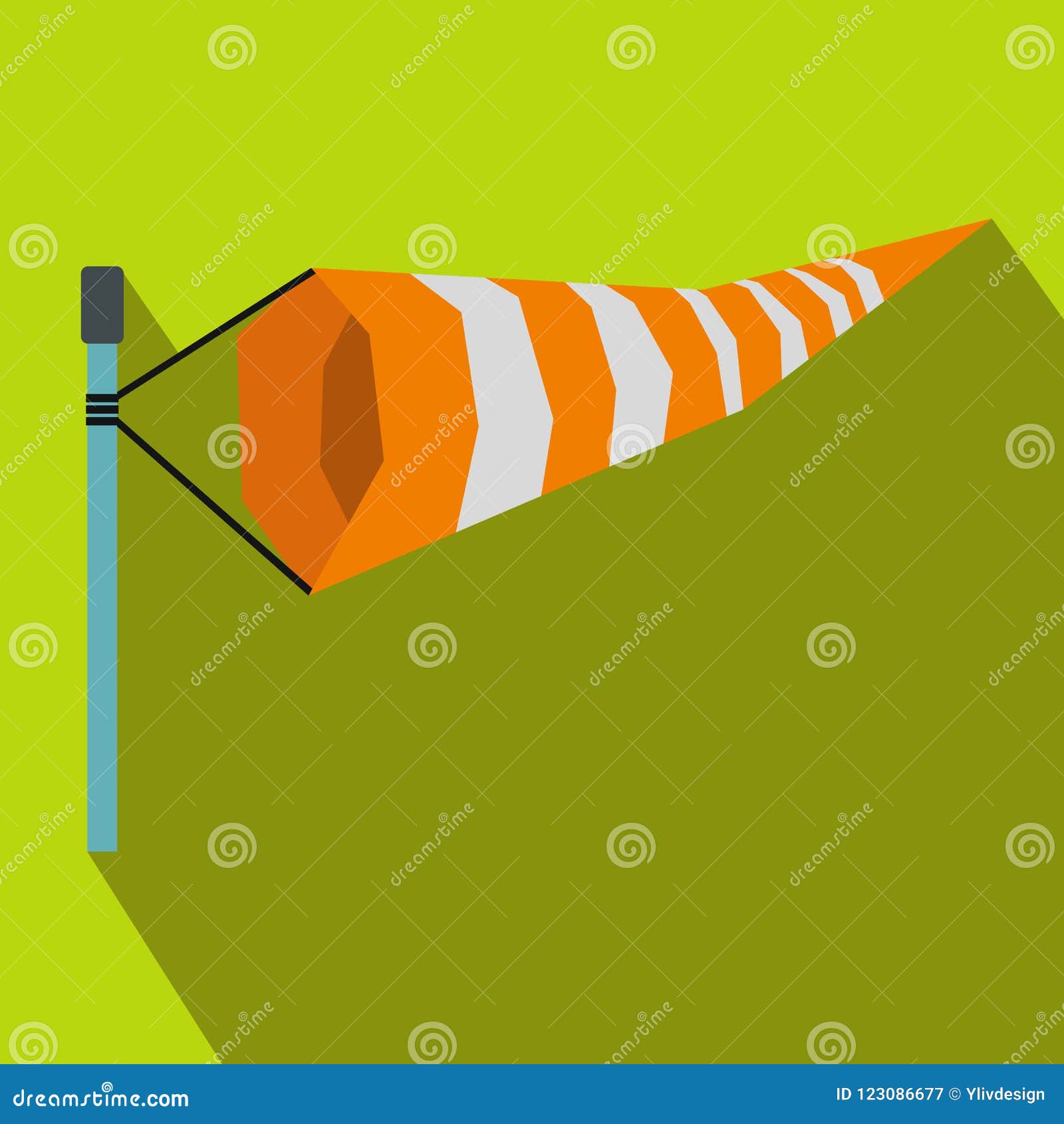 Windsock Icon in Flat Style Stock Illustration - Illustration of ...