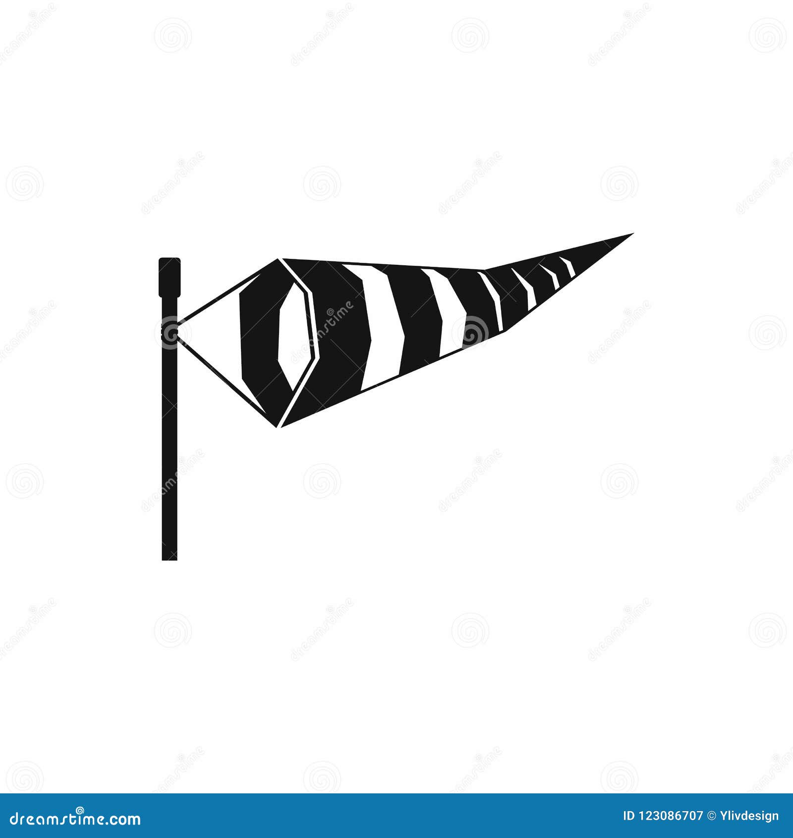 Windsock Icon in Simple Style Stock Illustration - Illustration of ...