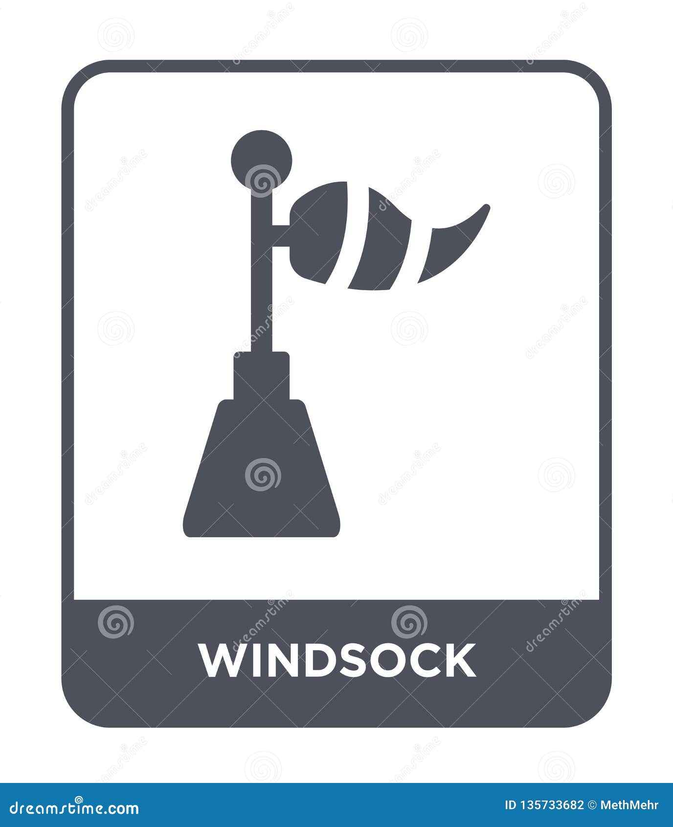 Windsock Icon in Trendy Design Style. Windsock Icon Isolated on White ...