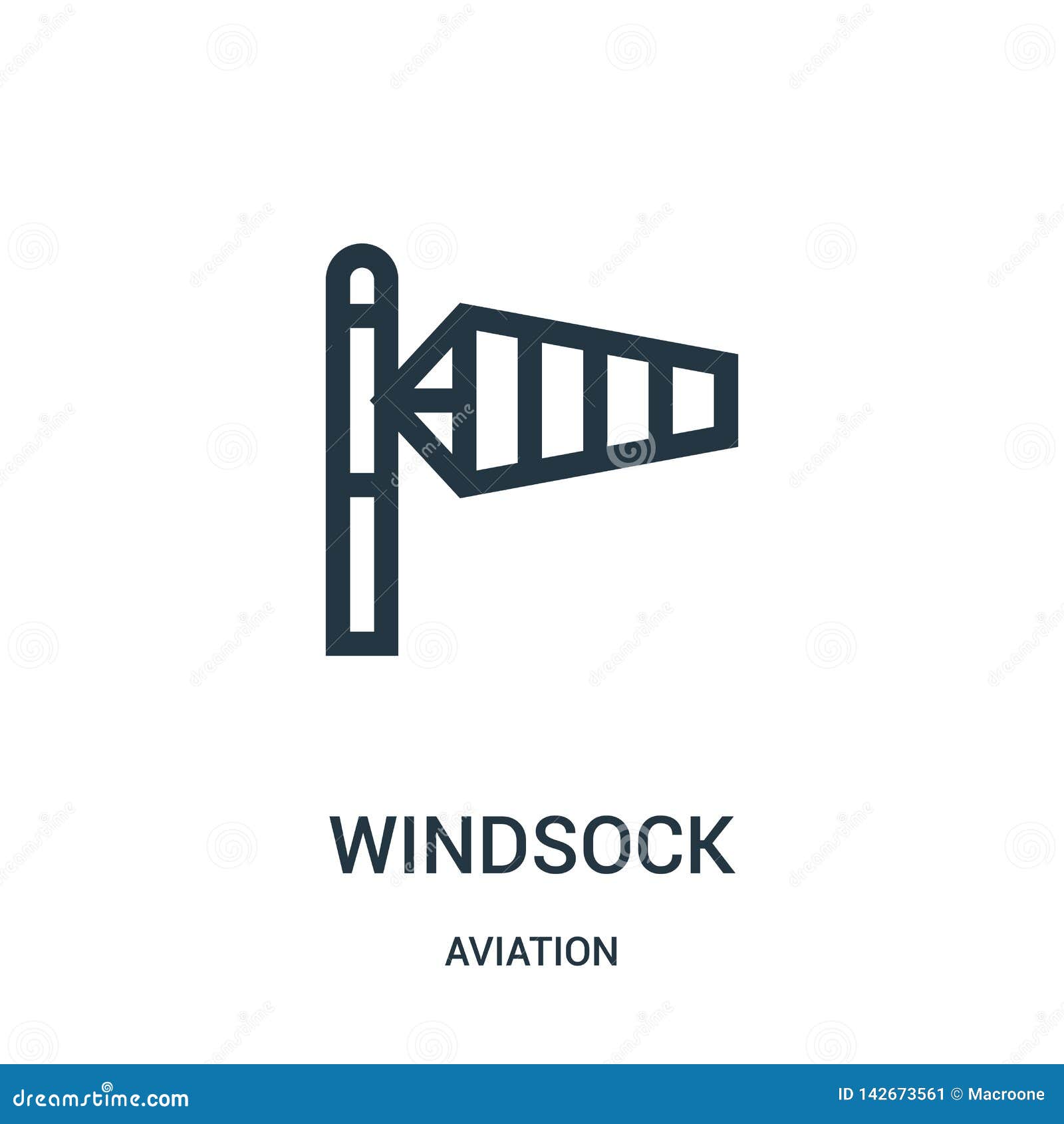 Windsock Icon Vector from Aviation Collection. Thin Line Windsock ...