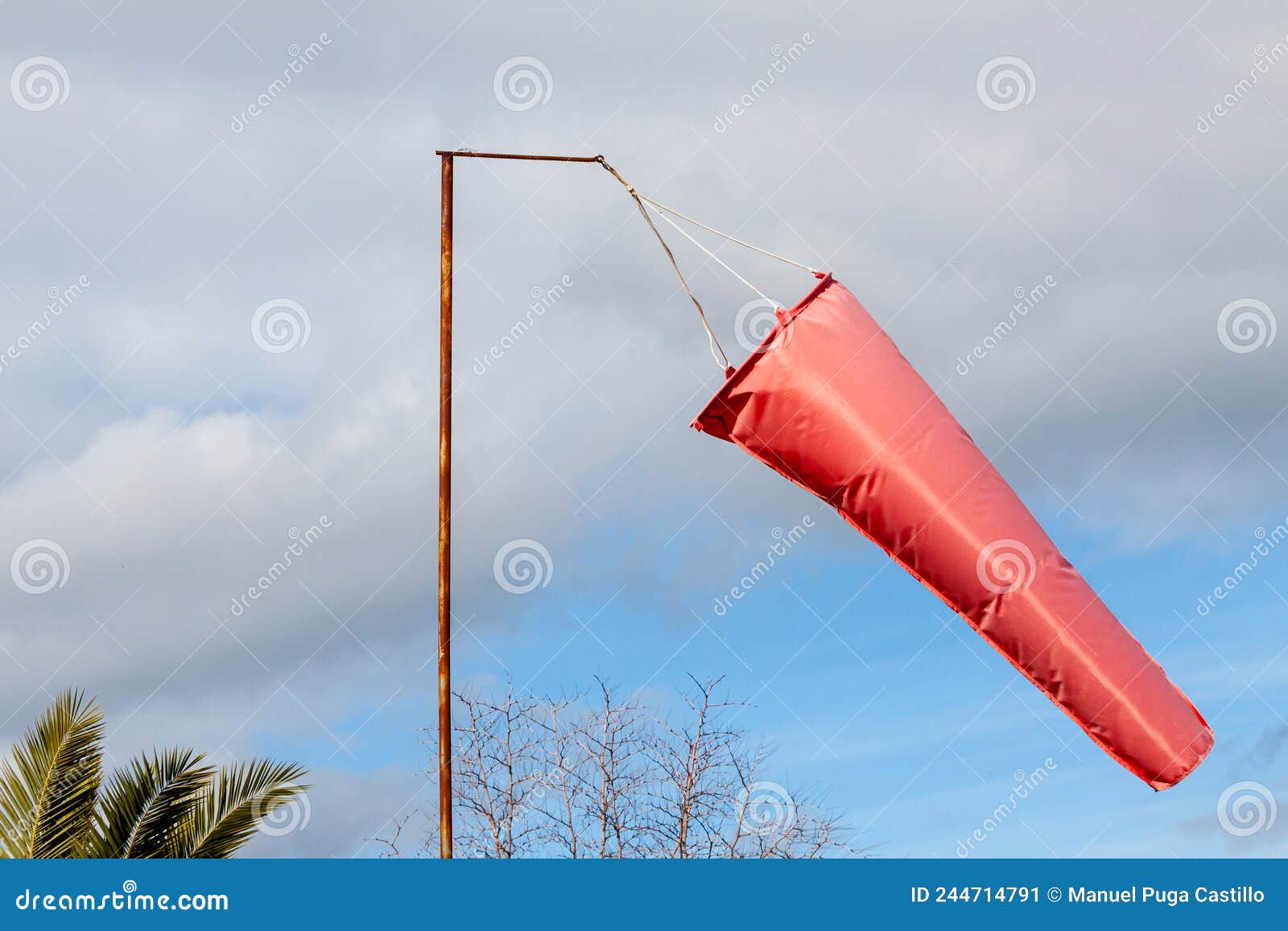 Windsock Indicating the Direction of the Wind for the Flights. Stock ...