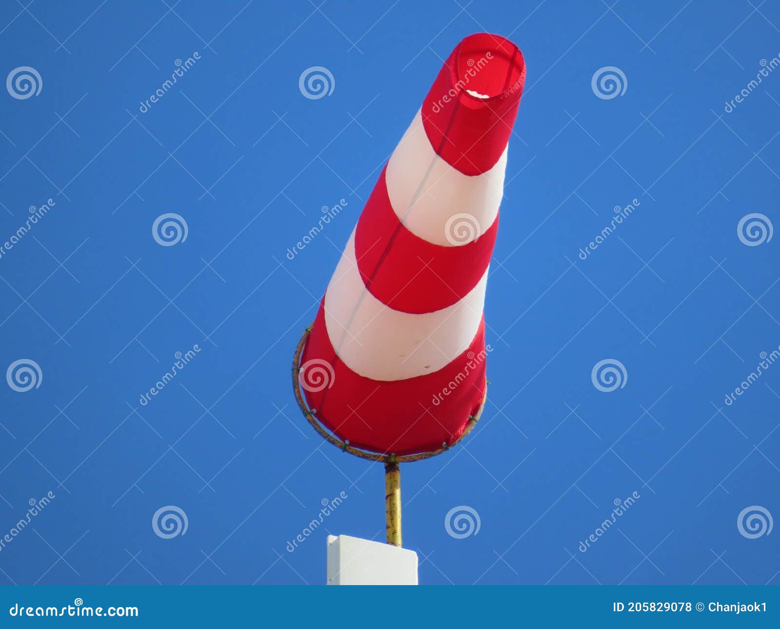 Windsock Indicator of Wind on Runway Airport. Wind Cone Indicating Wind ...