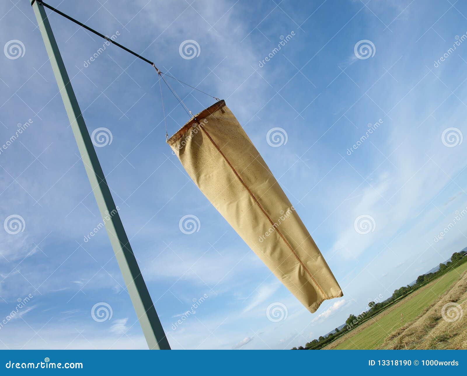 Windsock and Light Aircraft Runway Stock Photo - Image of copy, amateur ...