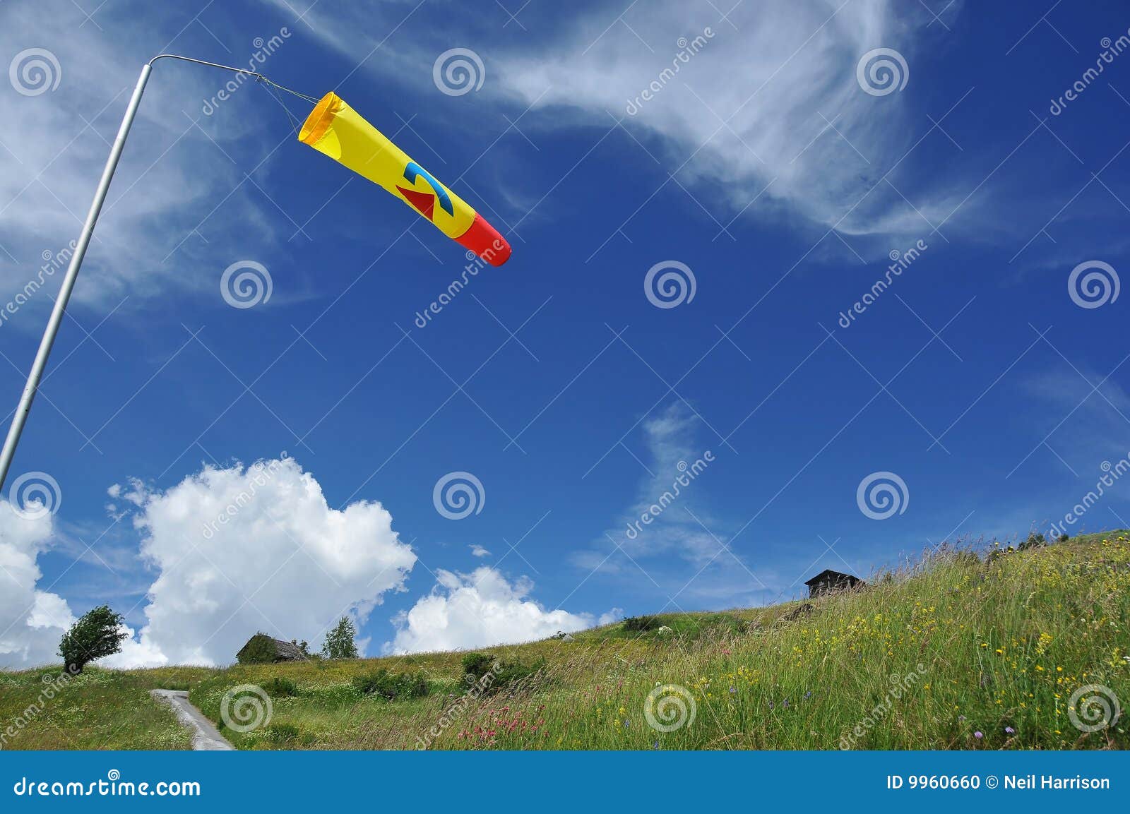 Windsock and Mountain Meadow Stock Photo - Image of tradition, blow ...