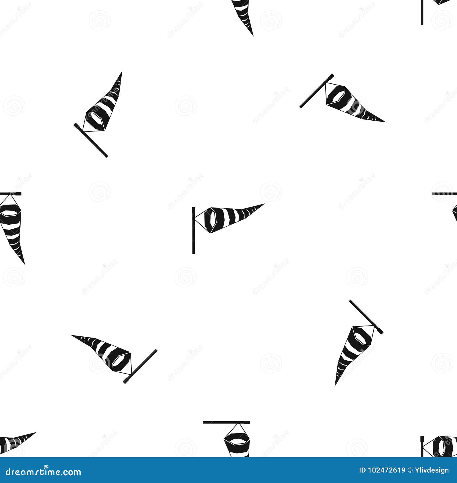 Windsock Pattern Seamless Black Stock Vector - Illustration of flag ...