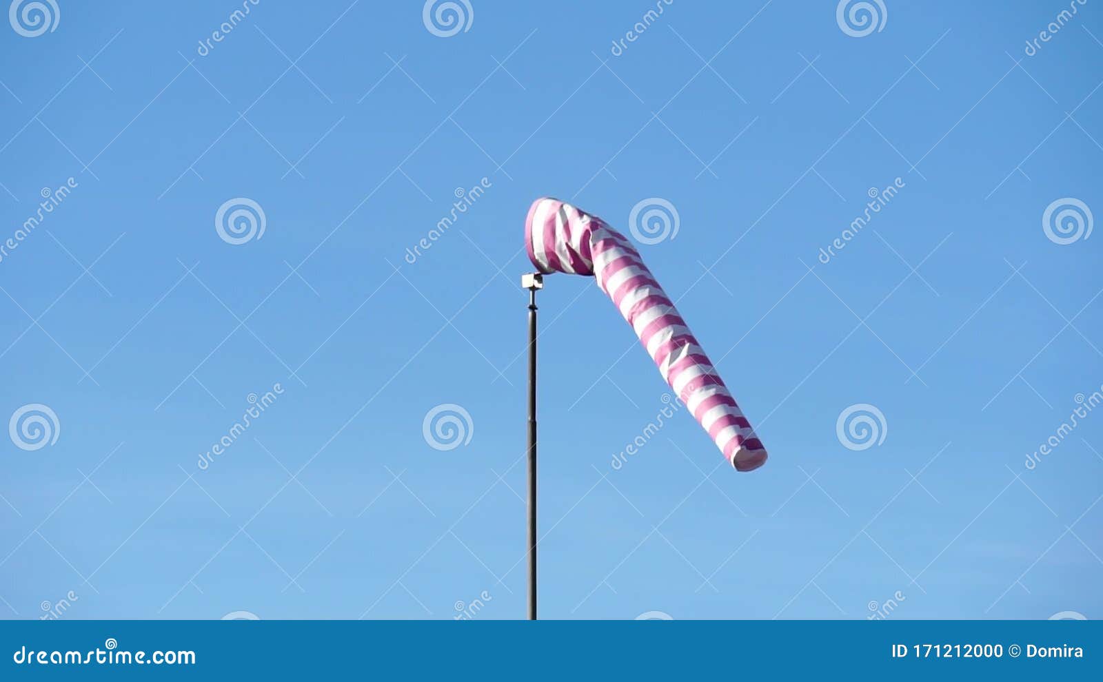Windsock with Red and White Stripes Show Direction of Wind Blowing and ...