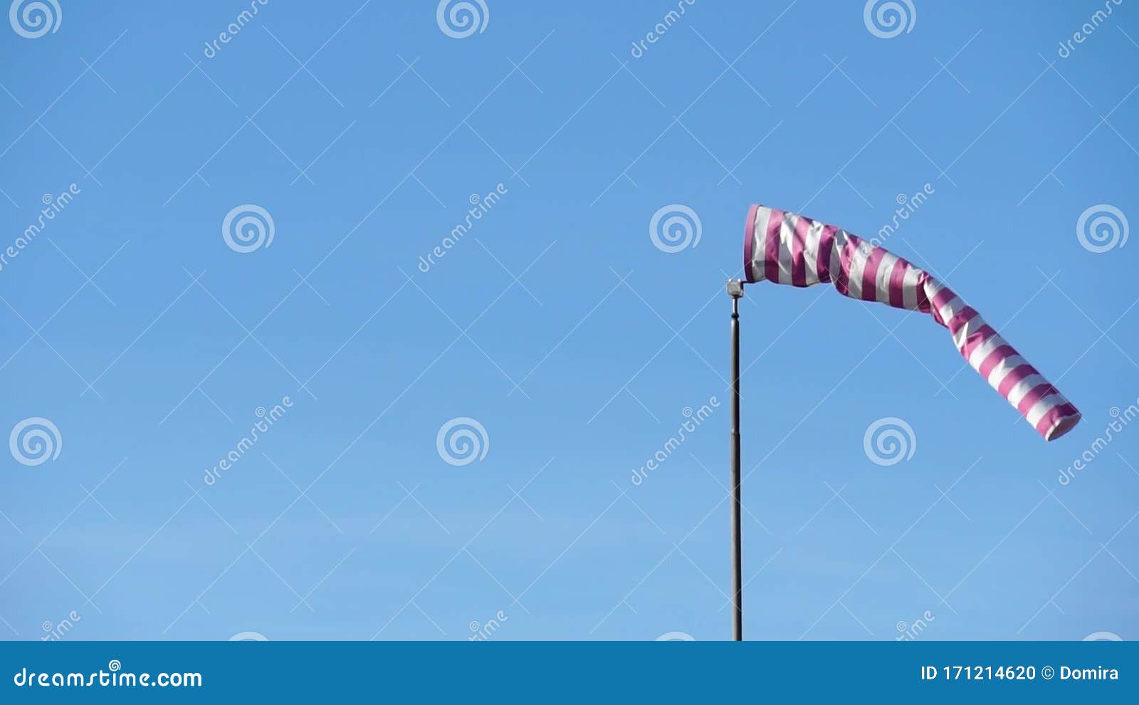 Windsock with Red and White Stripes Show Direction of Wind Blowing and ...
