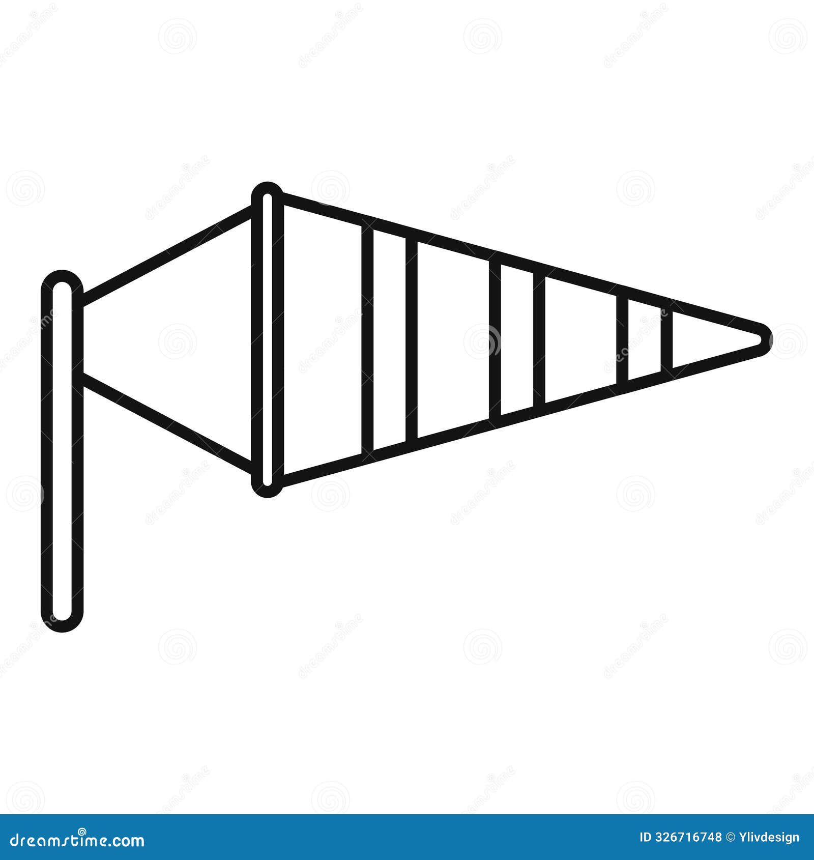 Windsock Showing Wind Strength and Direction on White Background Stock ...