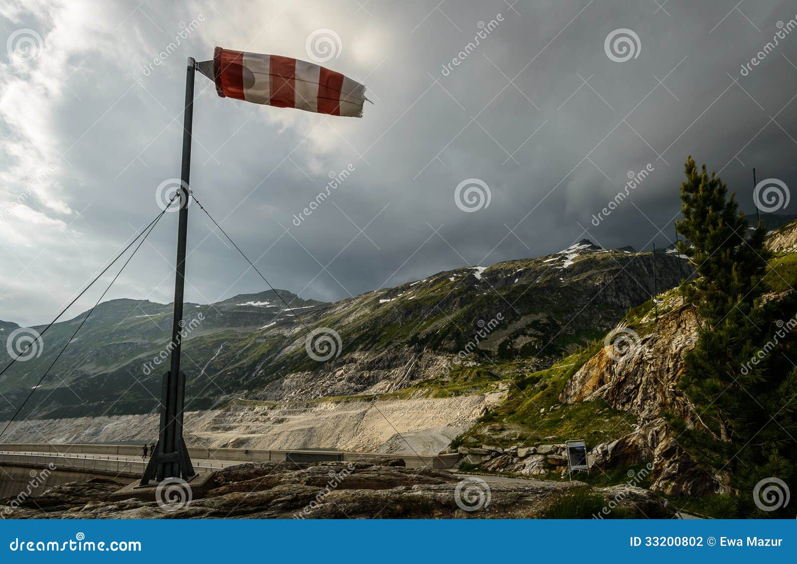 Windsock stock photo. Image of tree, weather, dark, gusty - 33200802