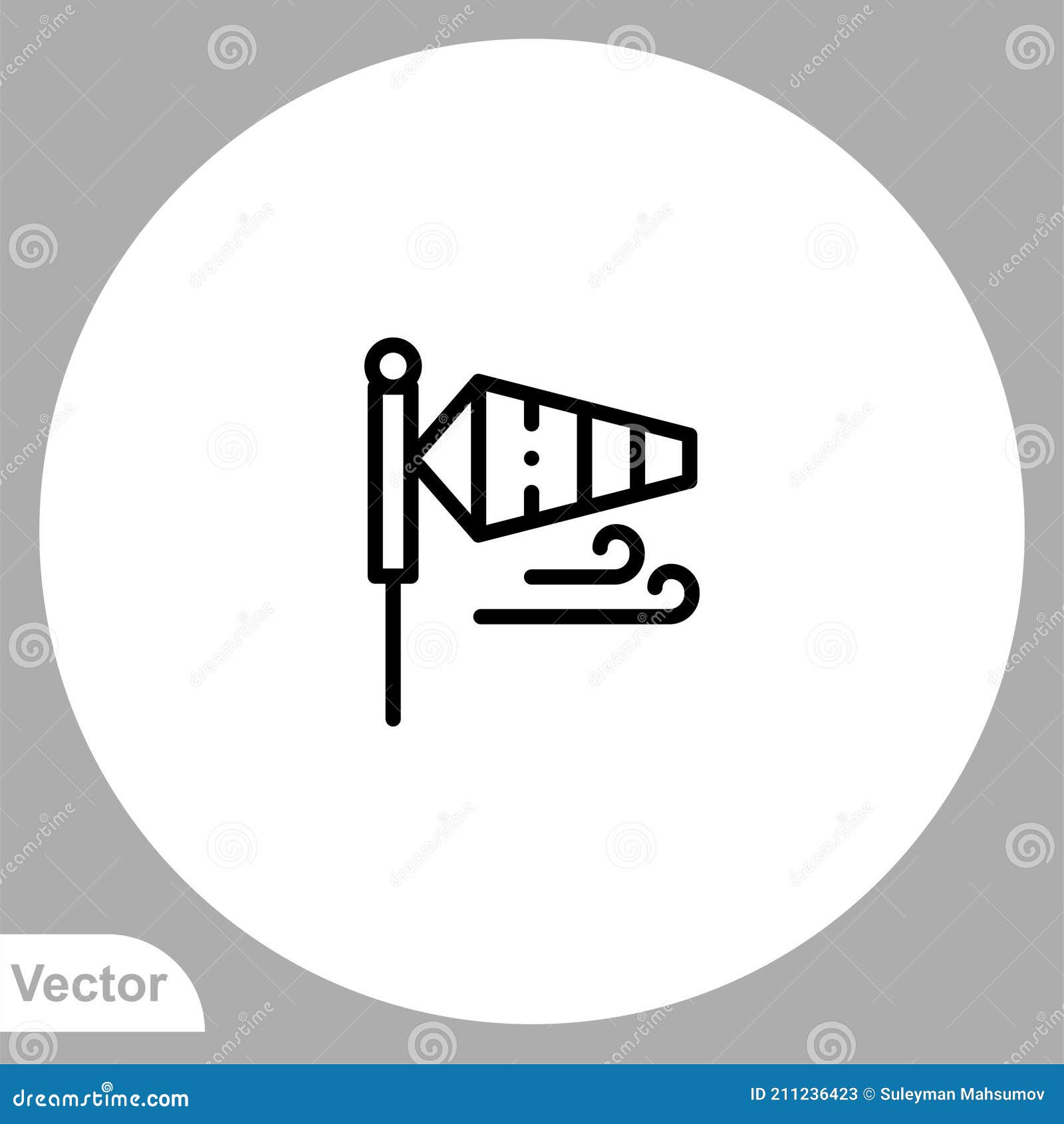 Windsock Vector Icon Sign Symbol Stock Vector - Illustration of ...