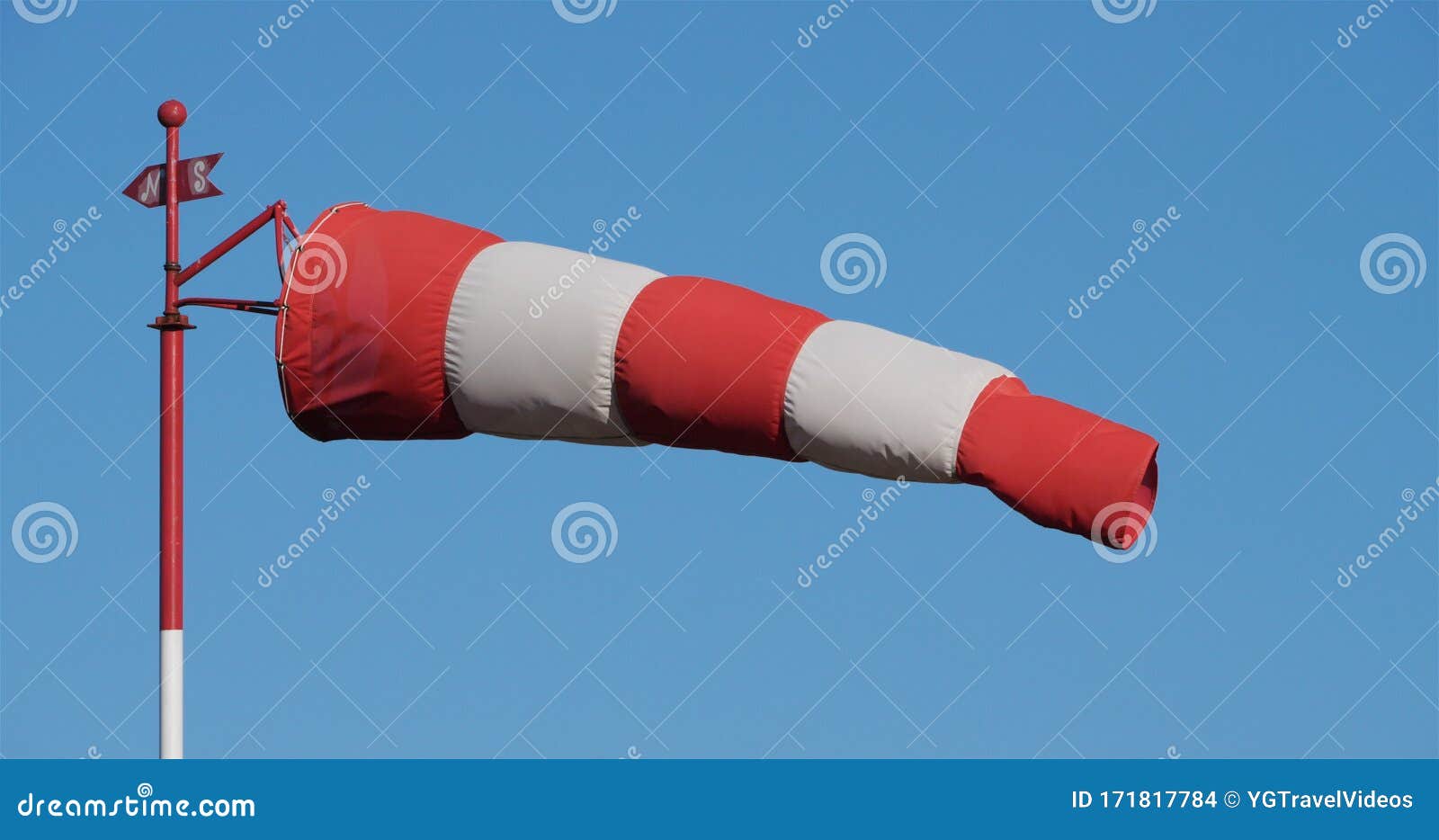Windsock Waving in the Wind Stock Footage - Video of white, weather ...