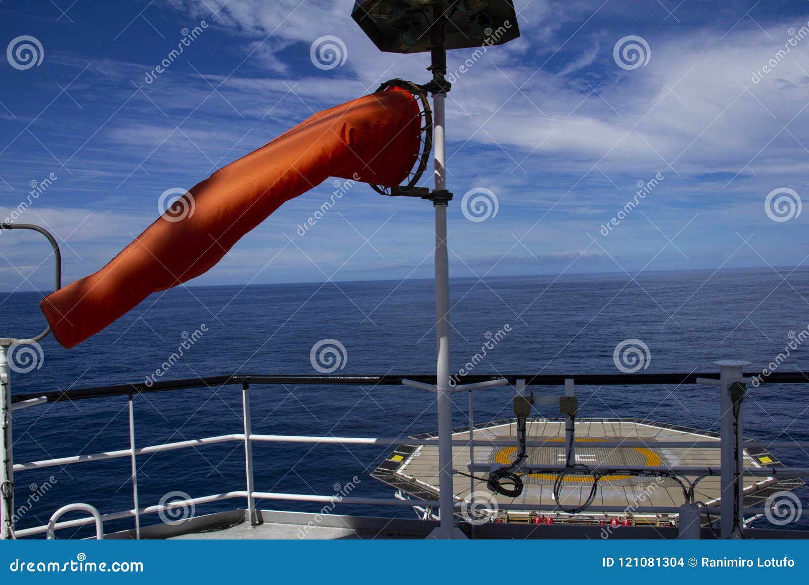 Windsock, White and Red, Indicating the Position of the Wind Stock ...