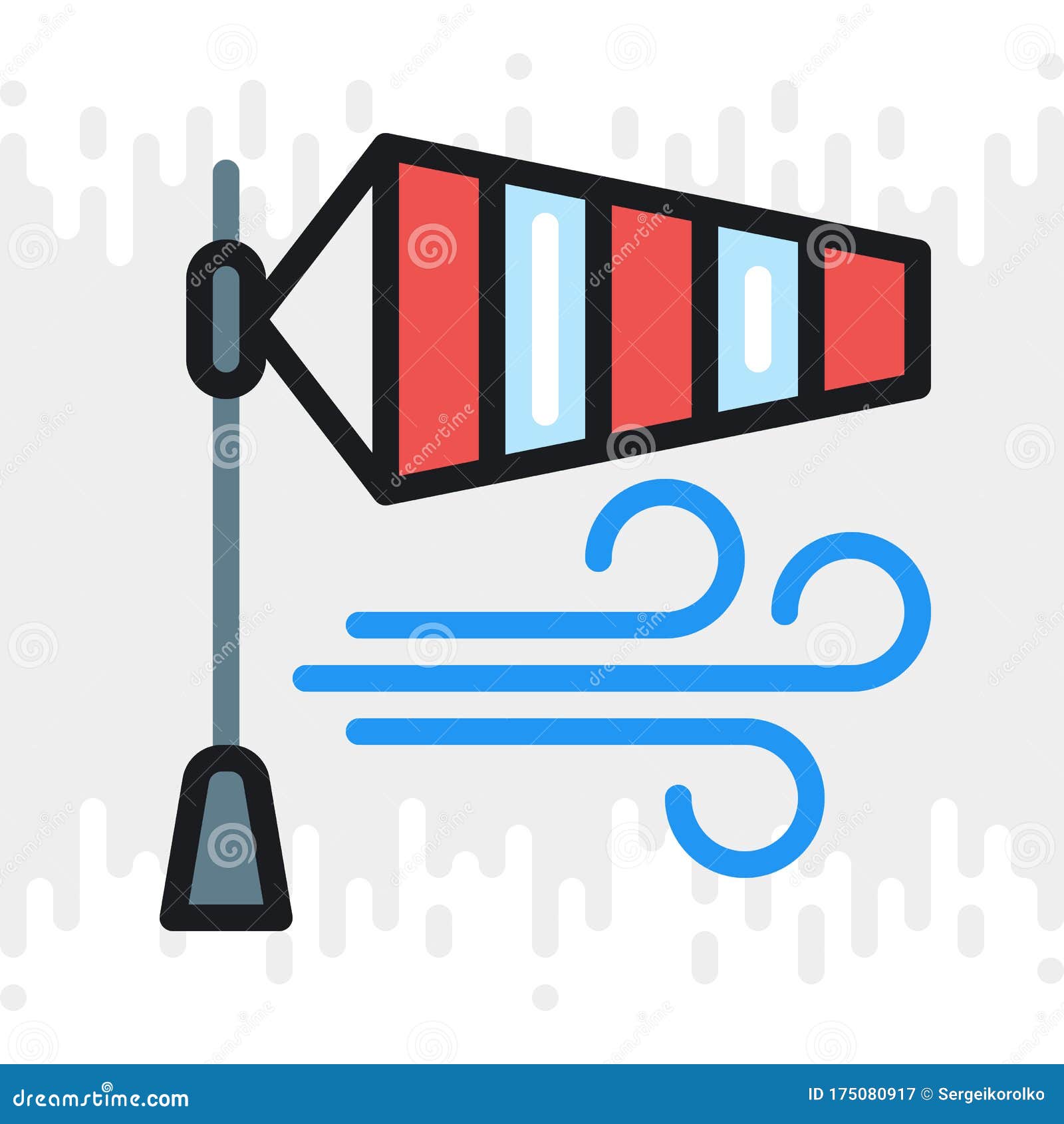 Windsock or Wind Speed Flag Icon for Weather Forecast Application or ...
