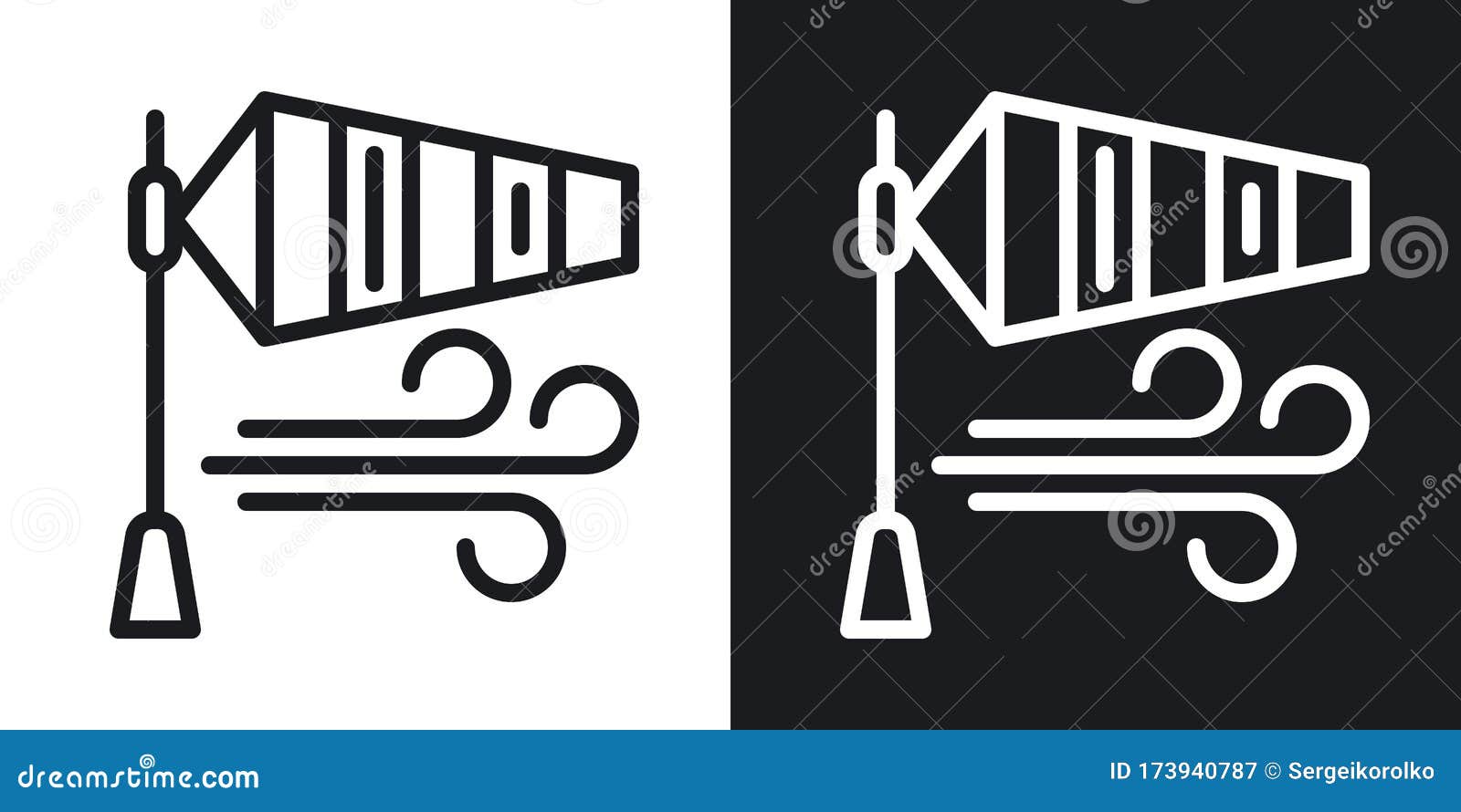 Windsock or Wind Speed Flag Icon for Weather Forecast Application or ...