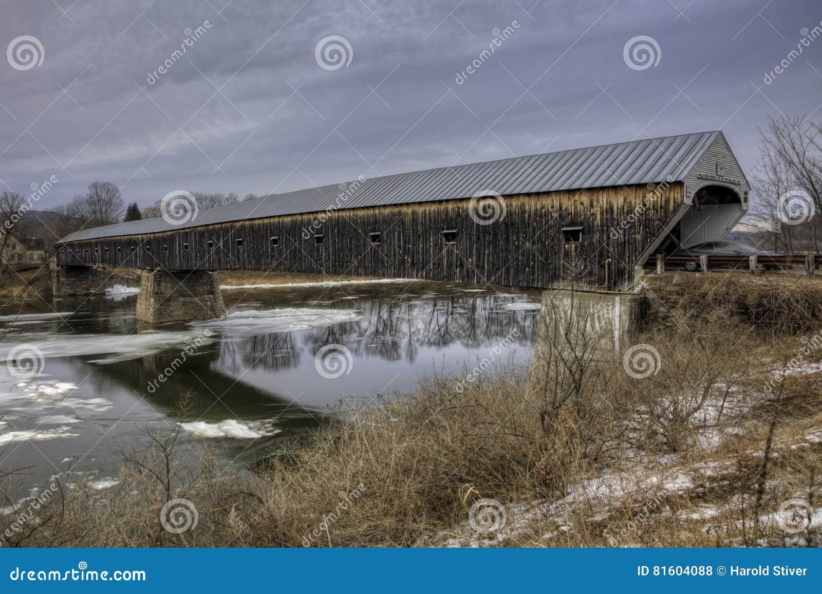 Windsor Cornish Covered Bridge in New Hampshire Stock Photo - Image of ...