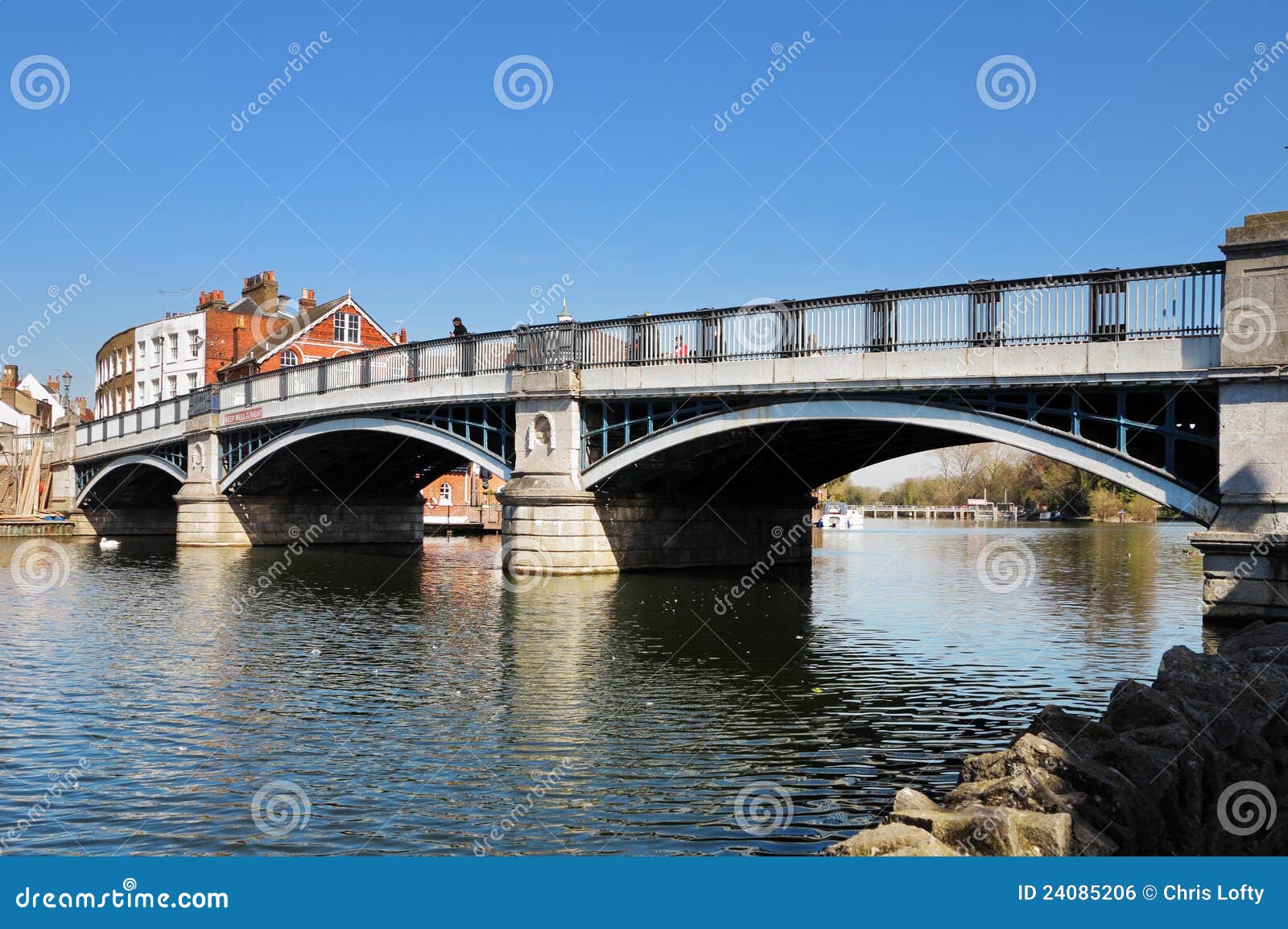 Windsor and Eton Bridge Over the River Thames Stock Photo - Image of ...