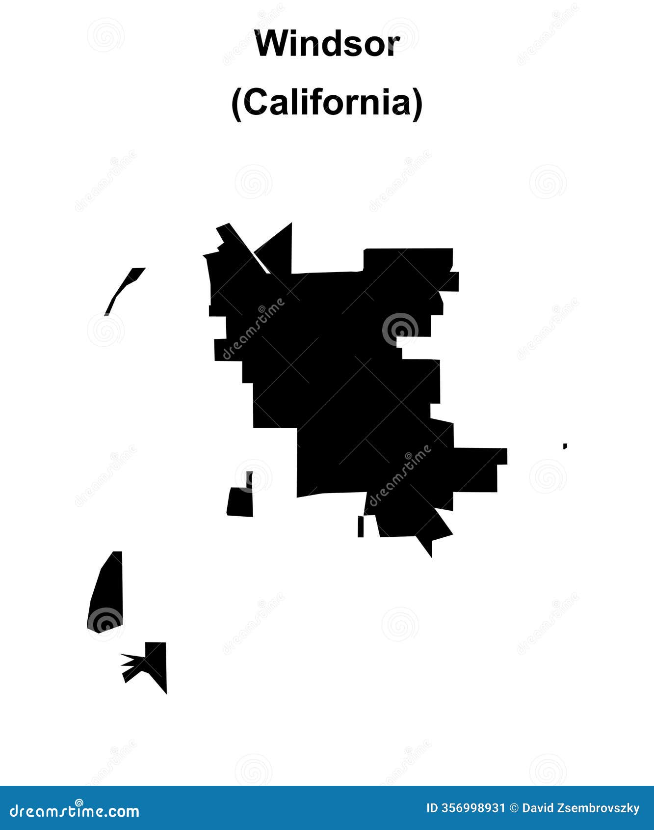 Windsor Outline Map Cartoon Vector | CartoonDealer.com #356998931