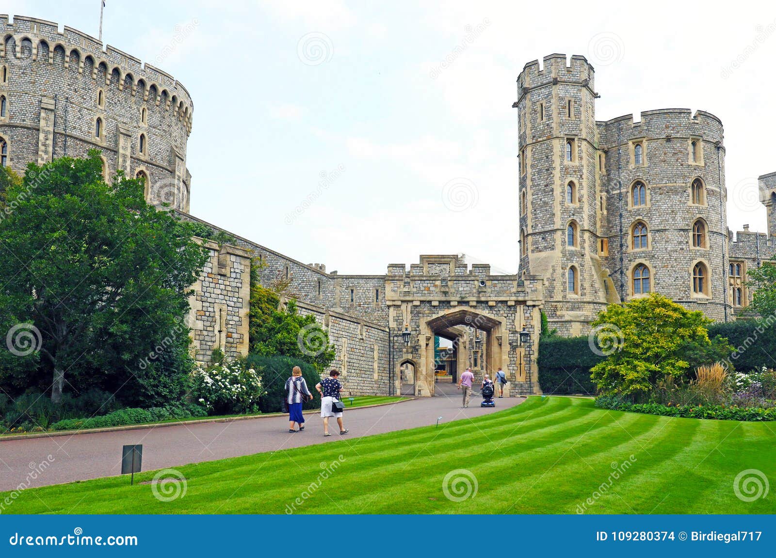 Windsor, United Kingdom - Aug 29, 2017: View of Medieval Windsor Castle ... Windsor, United Kingdom - Aug 29, 2017: View of Medieval Windsor Castle ...