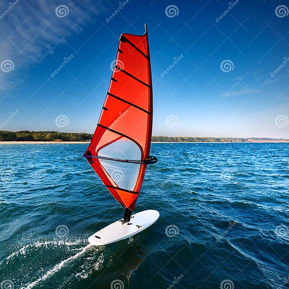 Windsurf, AI generated stock illustration. Illustration of water ...