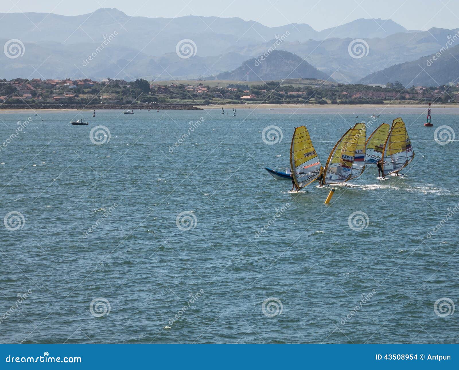 Windsurf in the Bay of Santander, Spain Editorial Stock Image - Image ...