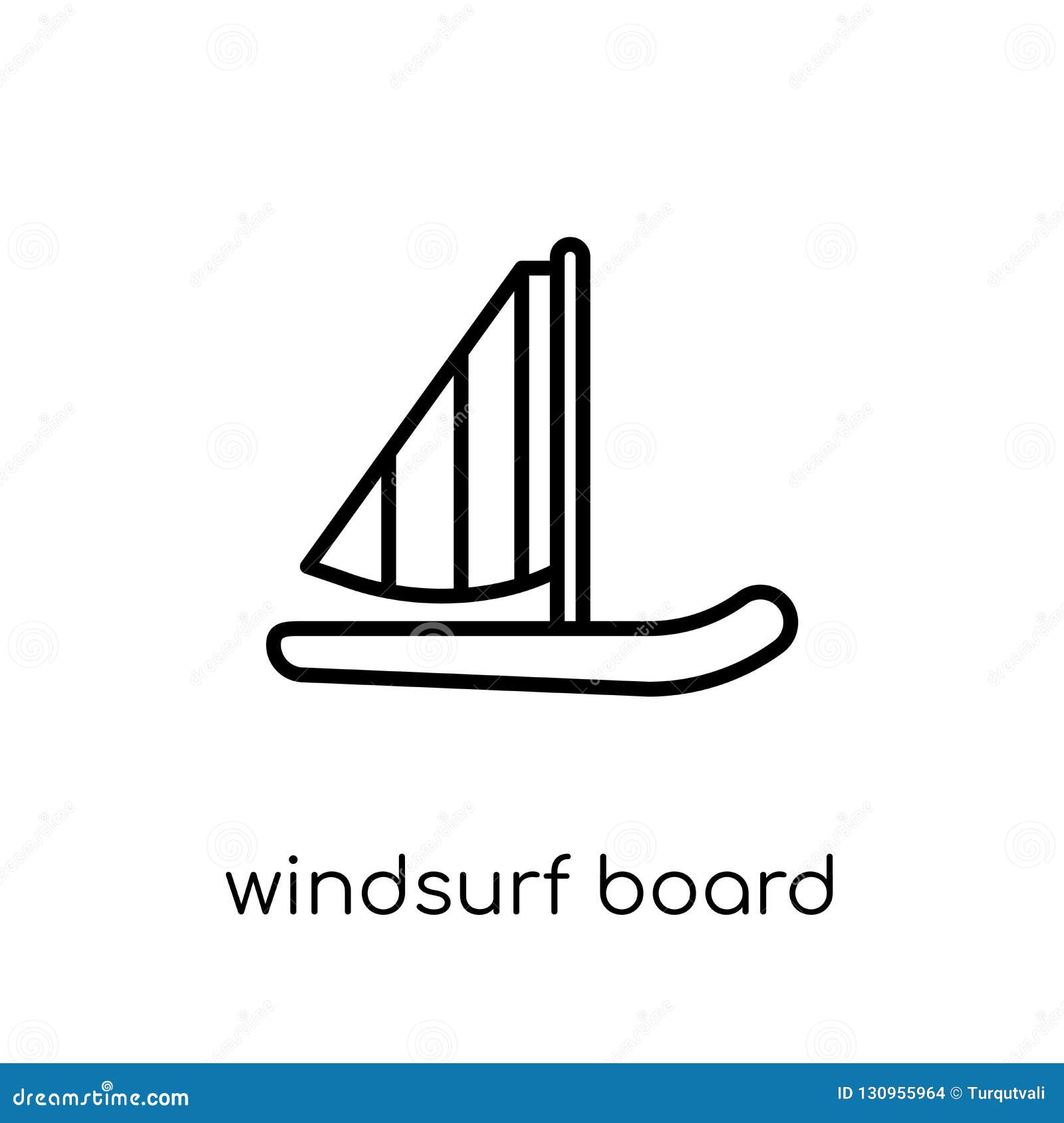 Windsurf Board Icon. Trendy Modern Flat Linear Vector Windsurf B Stock Vector - Illustration of ...