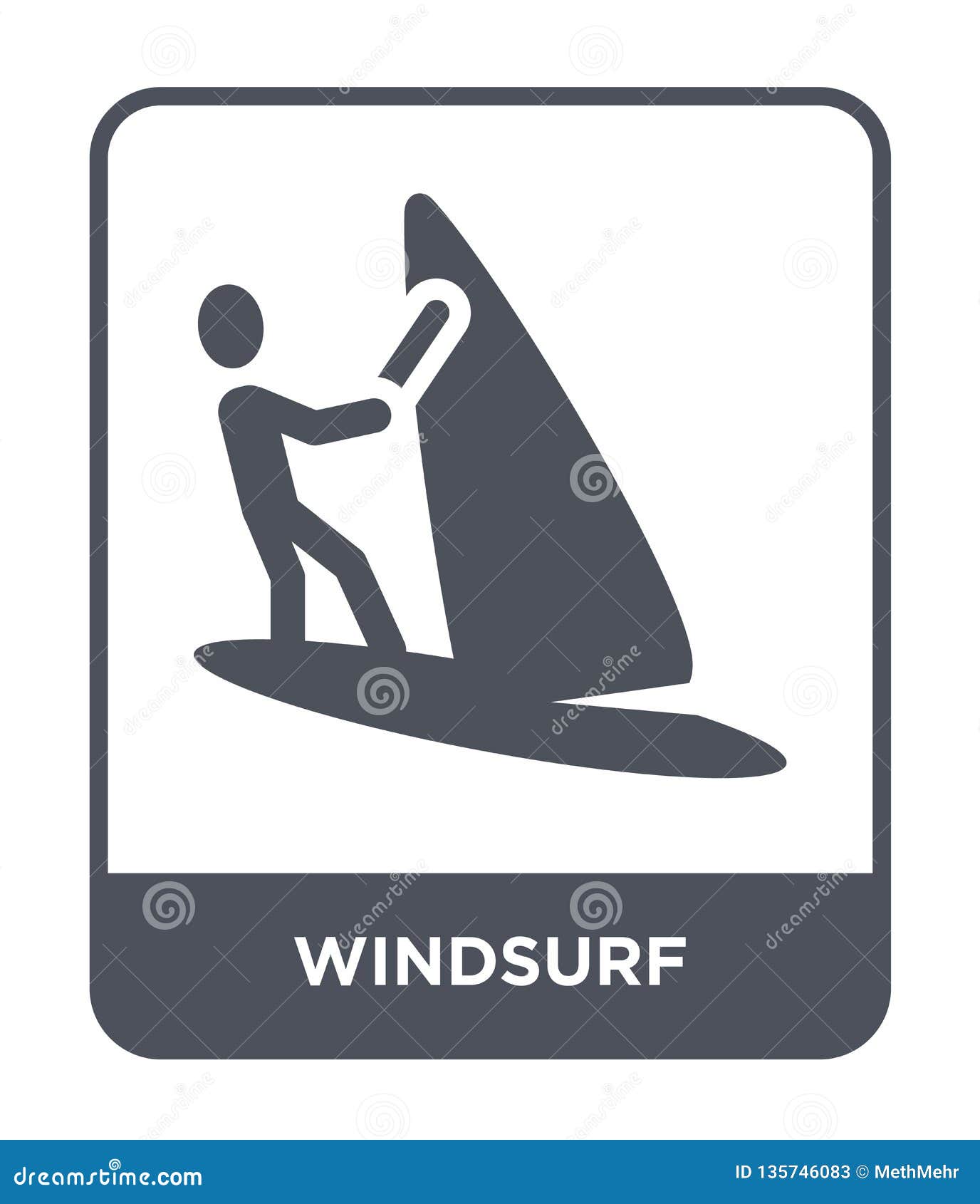 Windsurf Icon in Trendy Design Style. Windsurf Icon Isolated on White ...