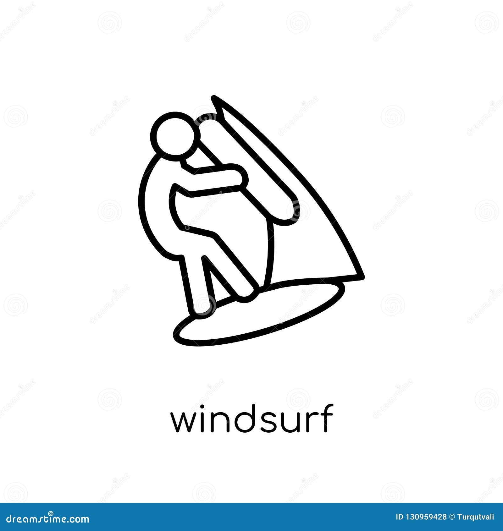 Windsurf Icon. Trendy Modern Flat Linear Vector Windsurf Icon on Stock Vector - Illustration of ...