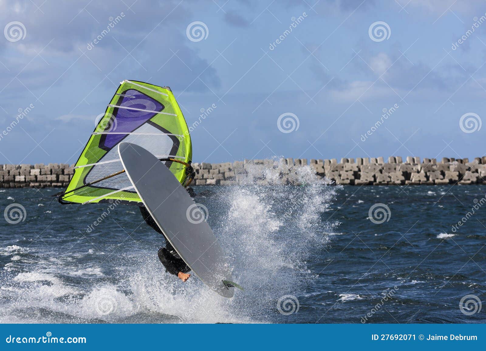 Windsurf jump stock image. Image of splash, waves, sail - 27692071