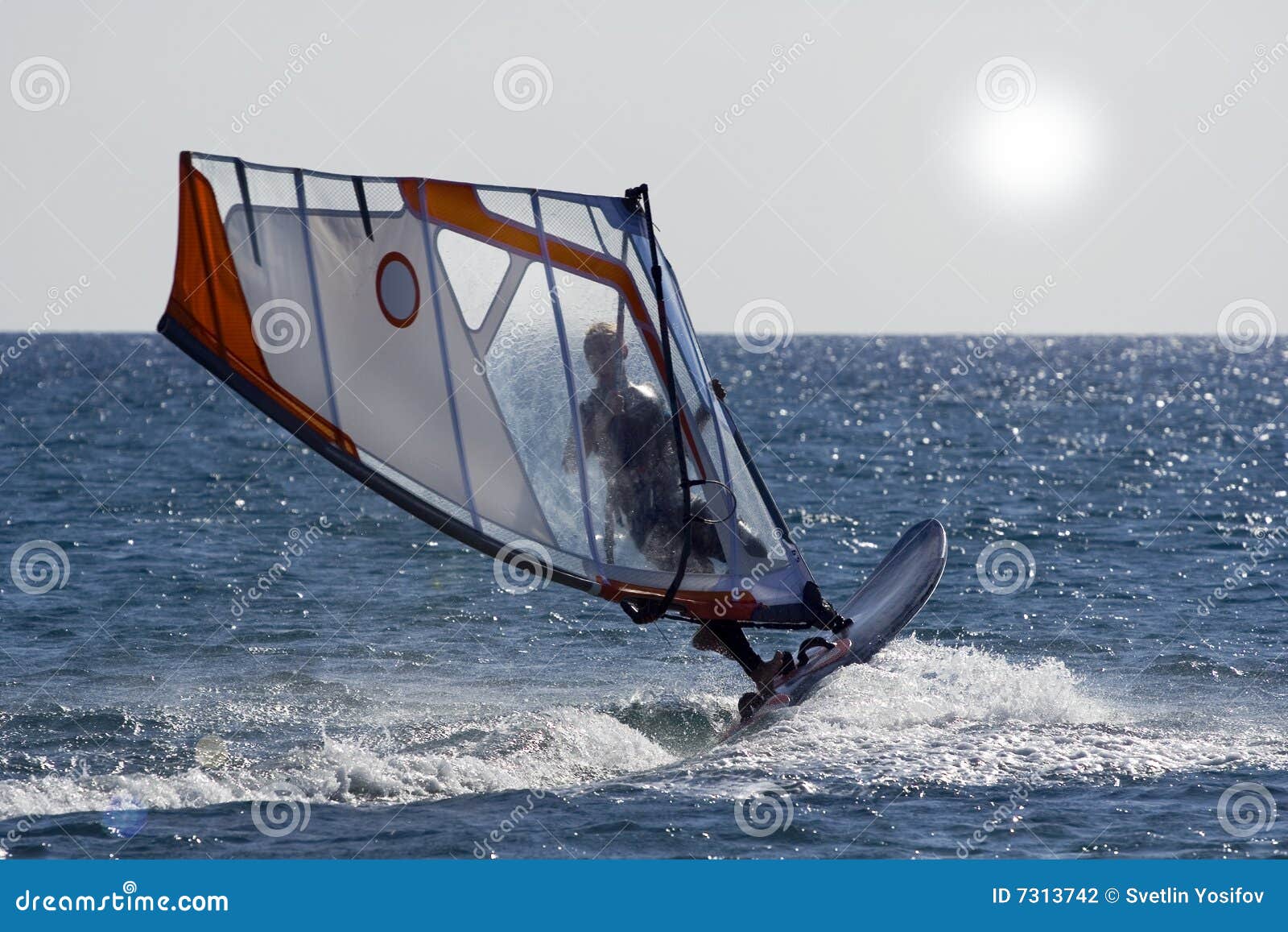 Windsurf jump. stock photo. Image of jump, waves, windsurfing - 7313742