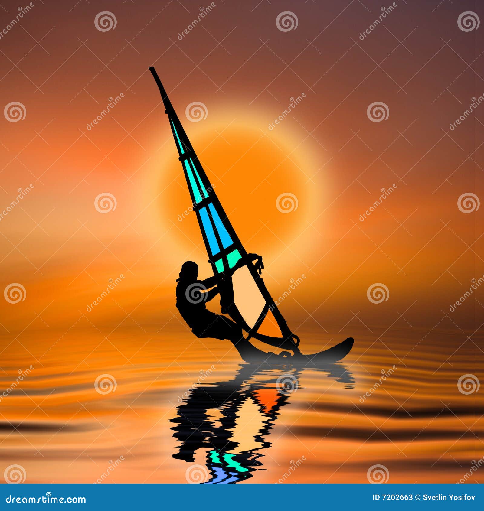 Windsurfer-anime 1 stock illustration. Illustration of strong - 7202663