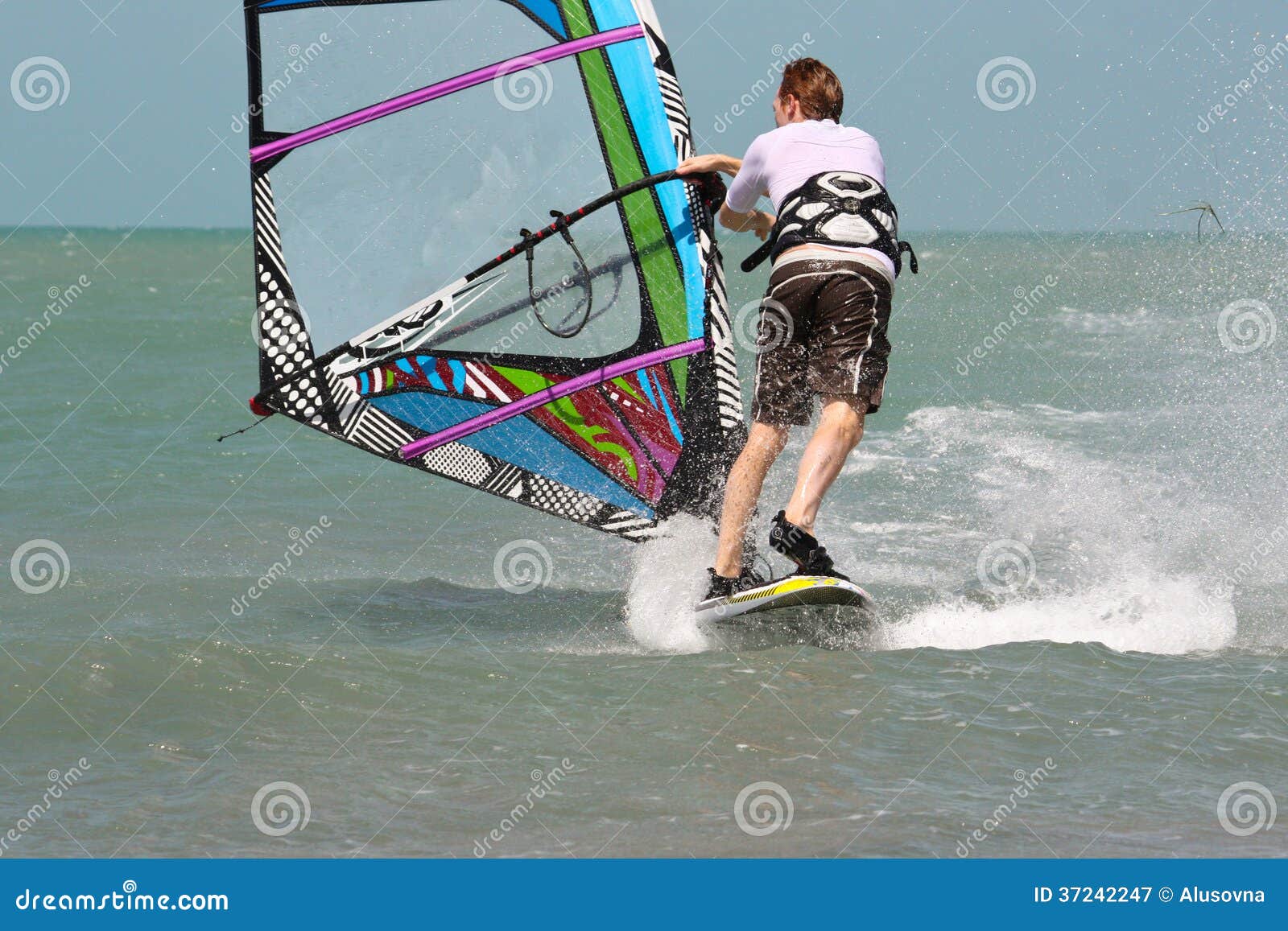 Windsurfer by back stock image. Image of riding, mountatain - 37242247