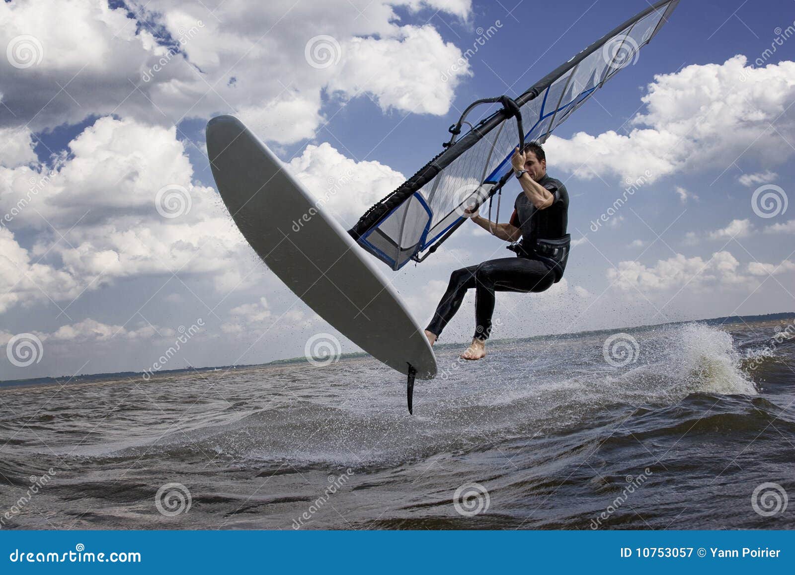 Windsurfer Flying in the Air Stock Image - Image of ocean, movement ...