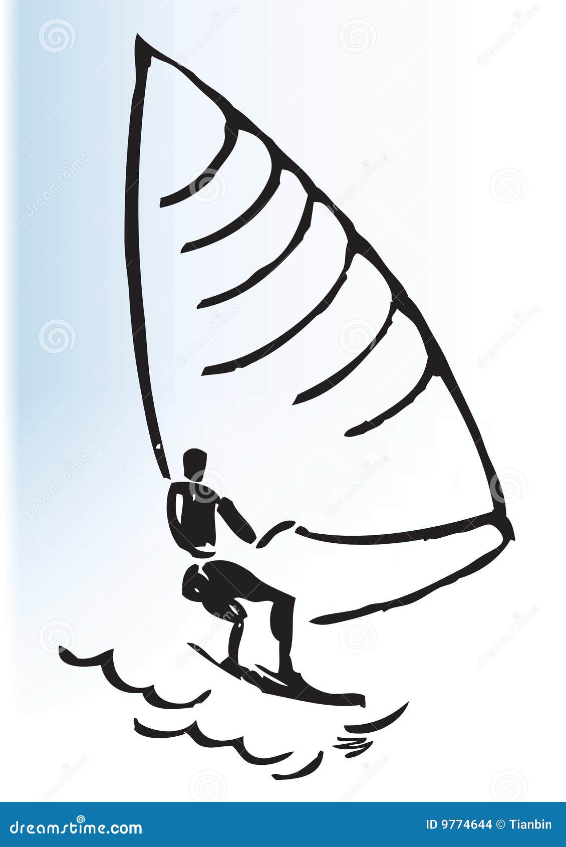 Windsurfer illustration stock vector. Illustration of windsurfer - 9774644