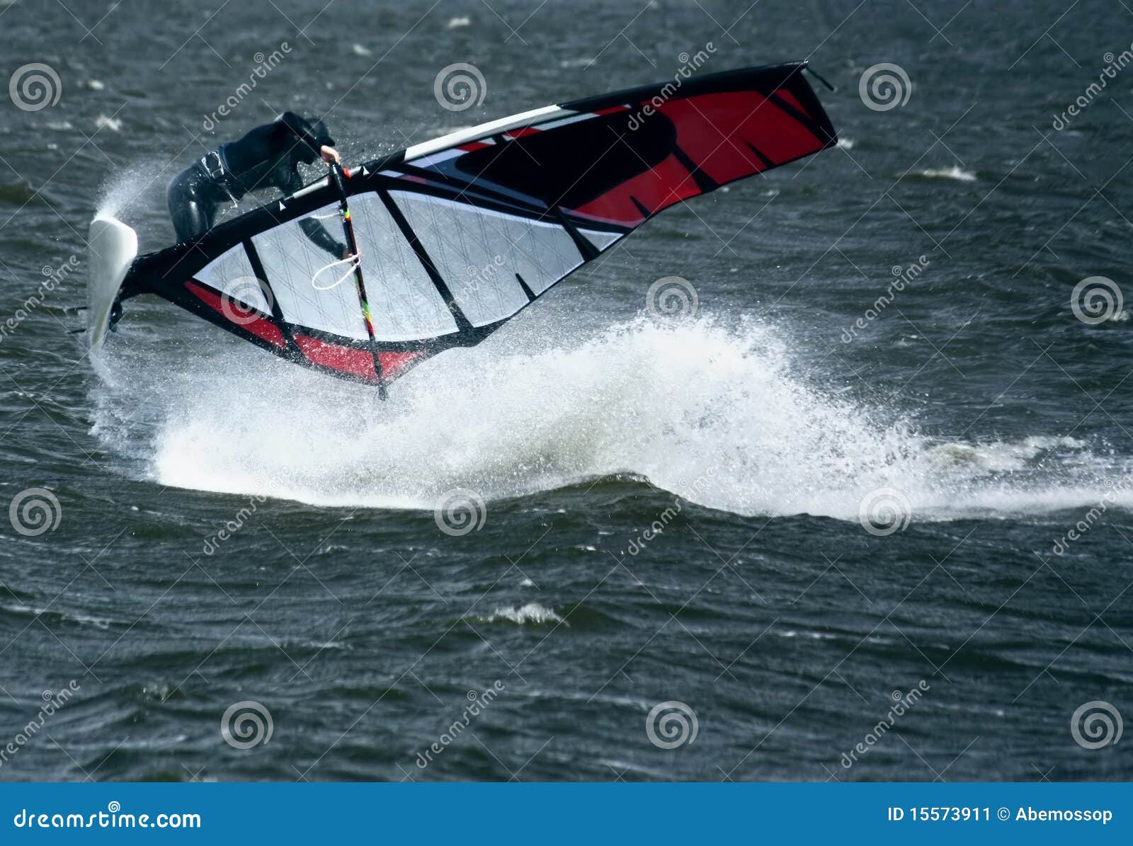 Windsurfer in Jump stock image. Image of jibe, surfer - 15573911