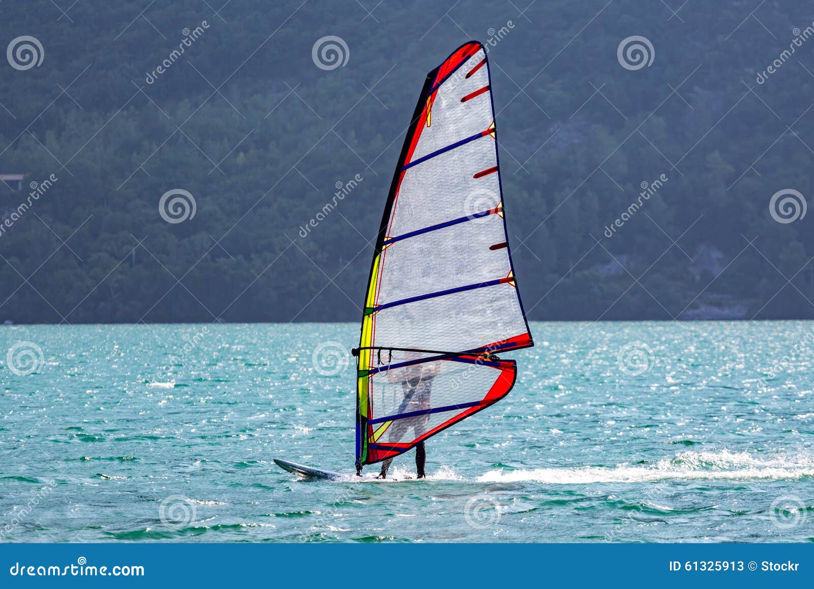 Windsurfer on the lake stock image. Image of relaxation - 61325913