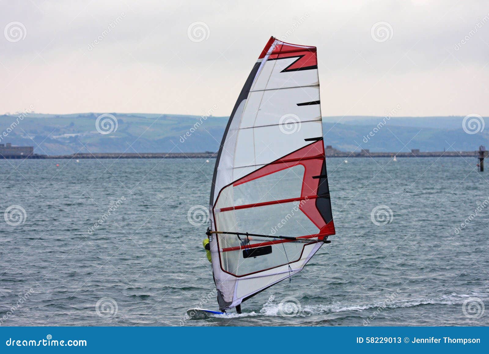 Windsurfer stock image. Image of surf, windsurfer, harbour - 58229013