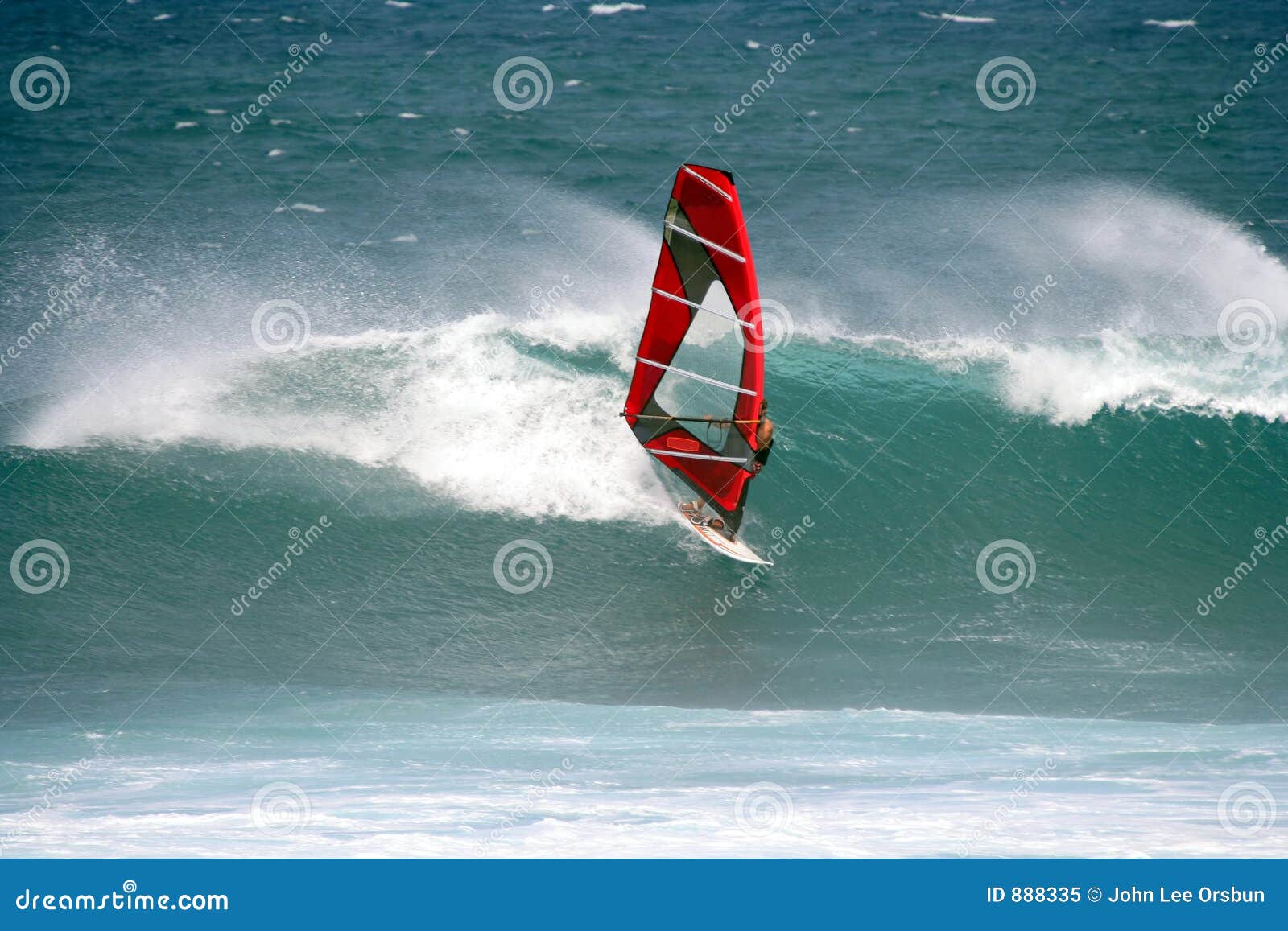 Windsurfer Shooting a Good Wave Stock Image - Image of sailboard, wind ...