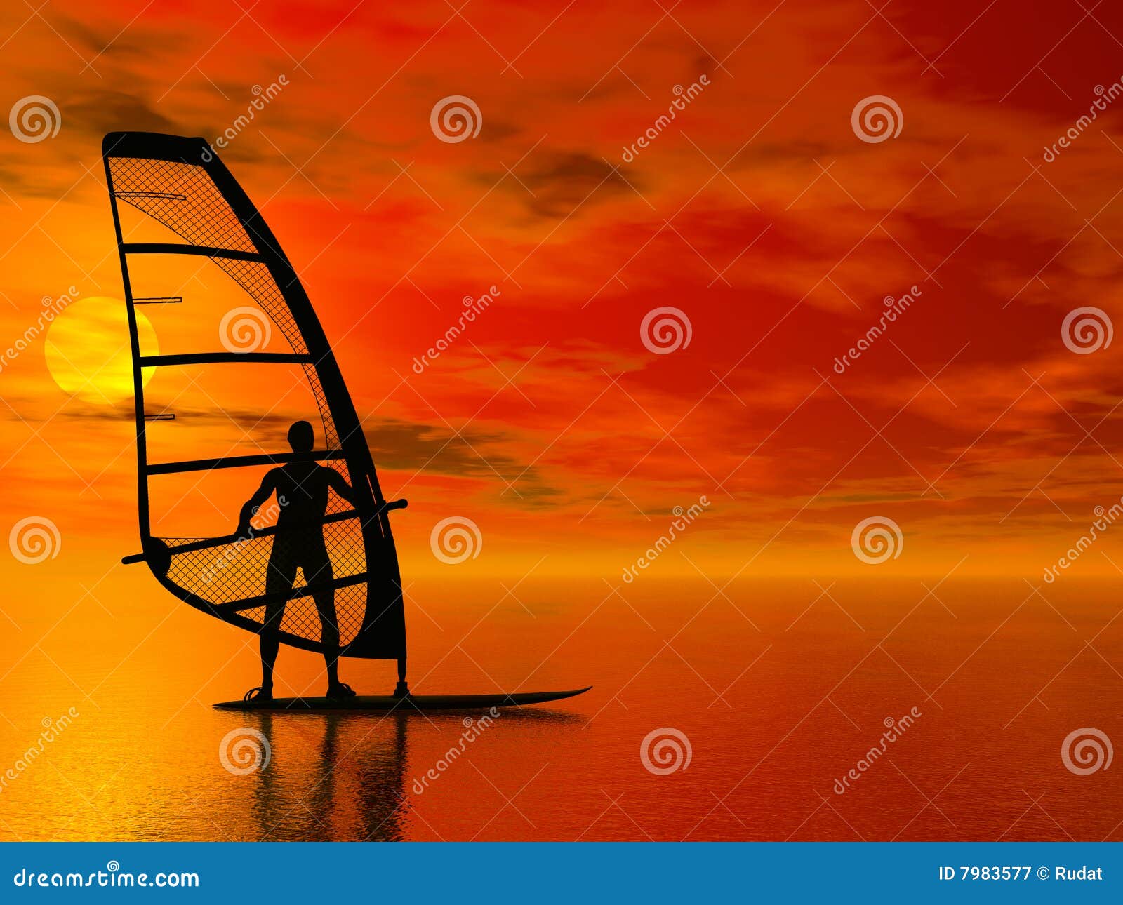 Windsurfer silhouette stock illustration. Illustration of board - 7983577