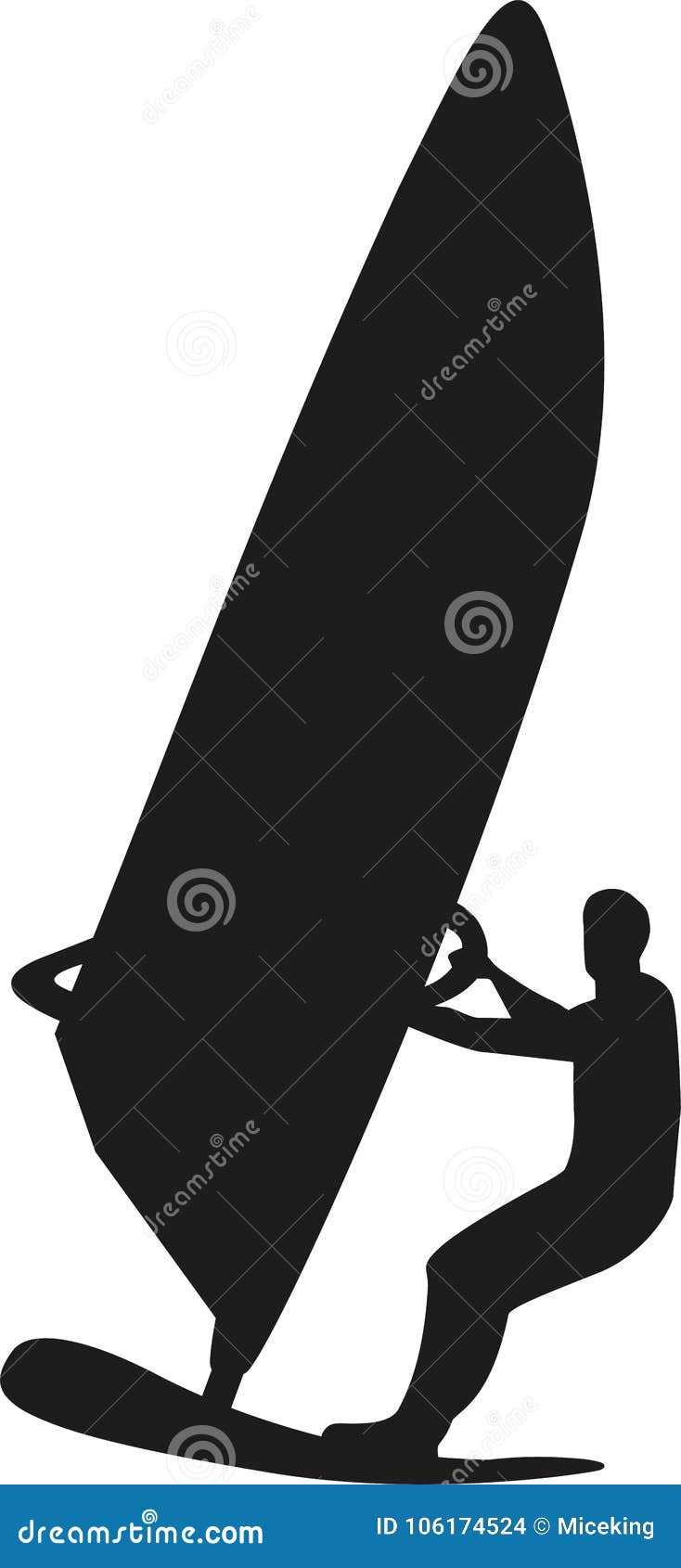 Windsurfer Silhouette Vector Illustration | CartoonDealer.com #39057146